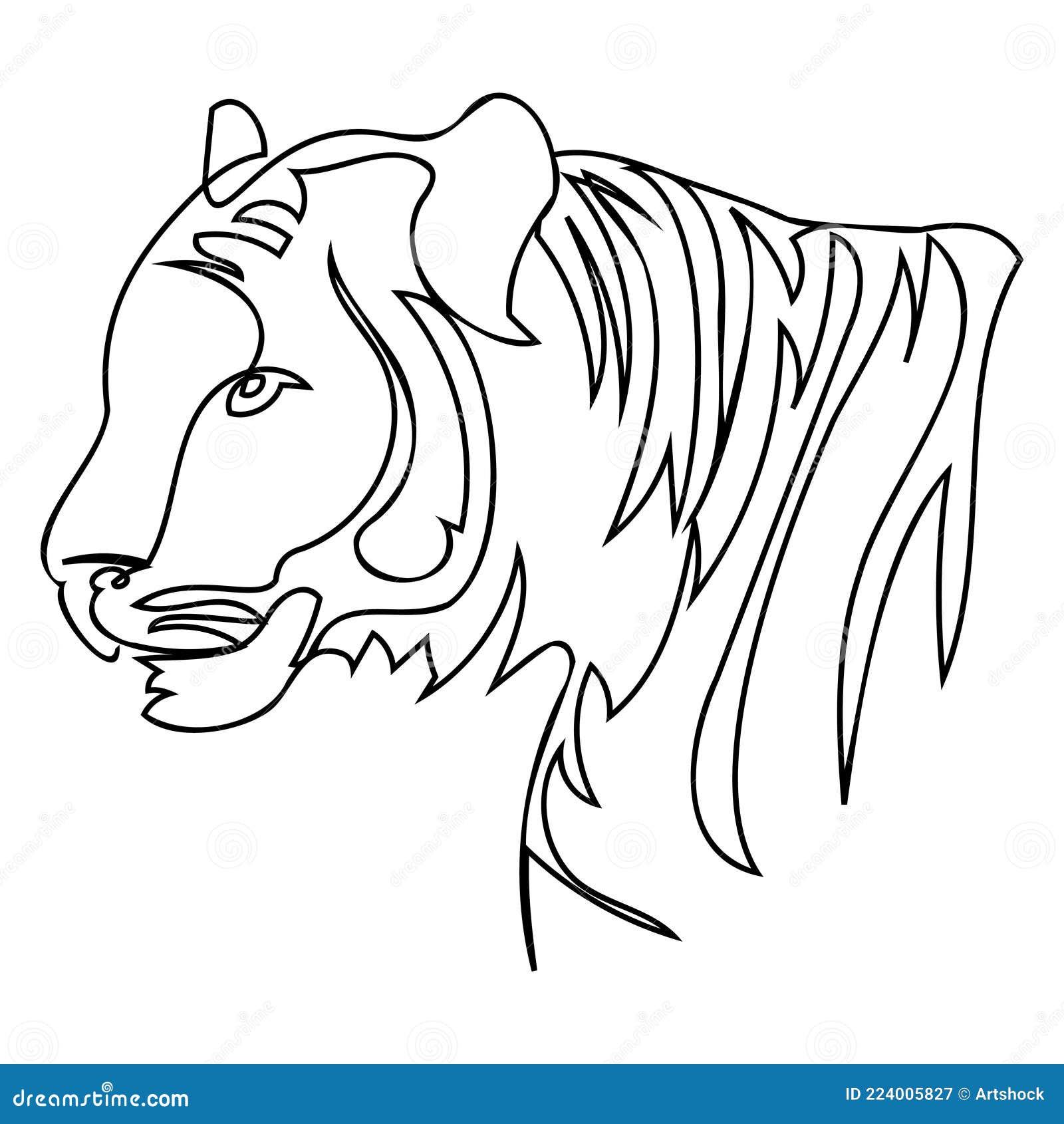 Tiger Portrait Abstract Line Art Stock Vector - Illustration of face ...