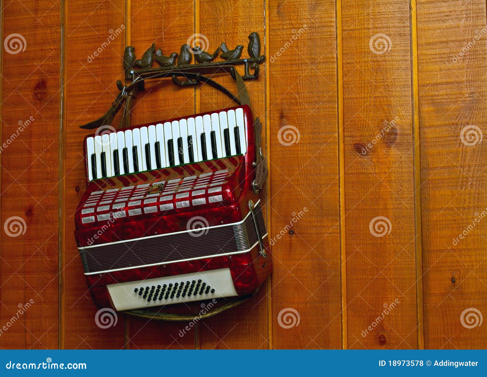 Decorative Accordion on a Wall Stock Photo - Image of plank, nature ...