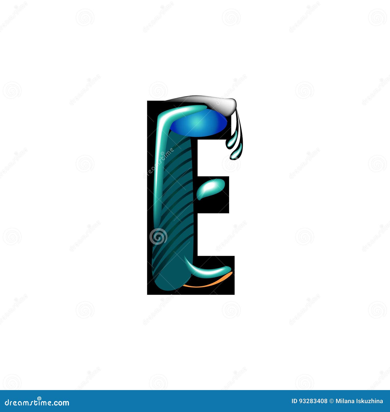 Decorative Alphabet E with Floral Ornament Stock Vector - Illustration ...