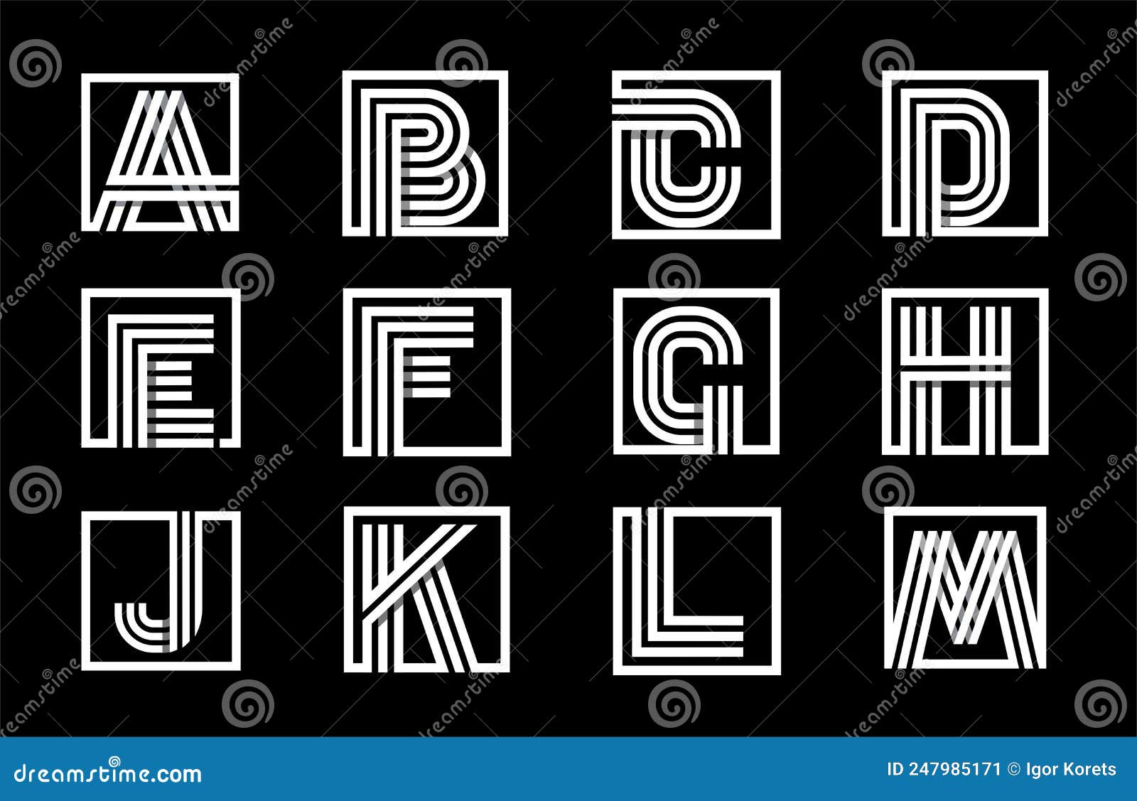 Decorative Alphabet, Font with Capital Letters. Modern Set for ...
