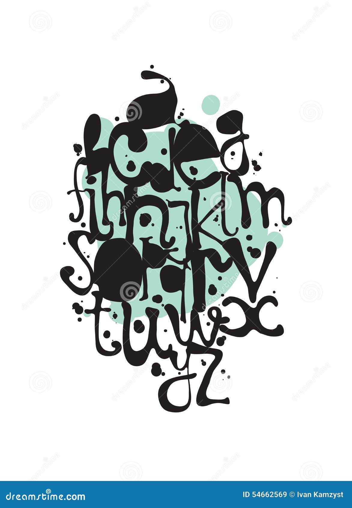 Decorative Alphabet of Ink Droplets Stock Vector - Illustration of ...