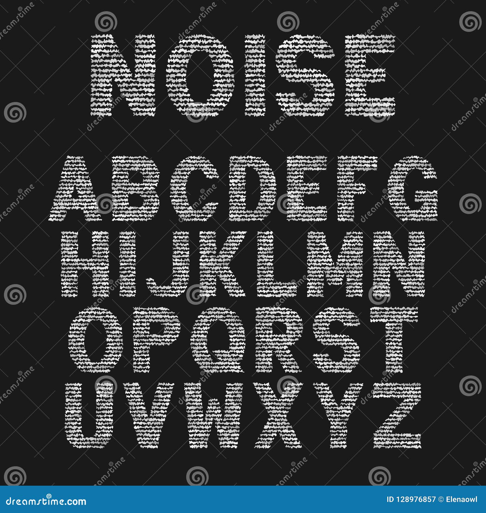 Decorative Alphabet Letters with Noise Effect. Stock Vector ...