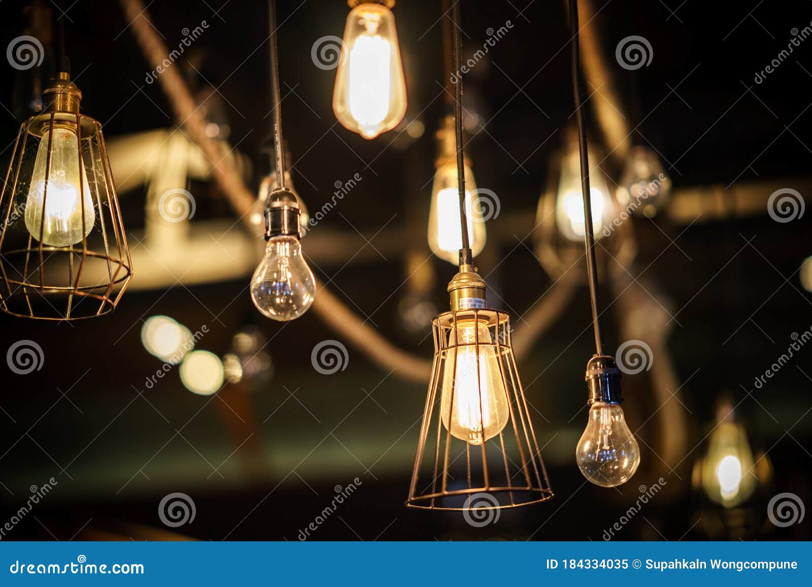 Decorative Antique Edison Style Light Bulbs Stock Image - Image of ...