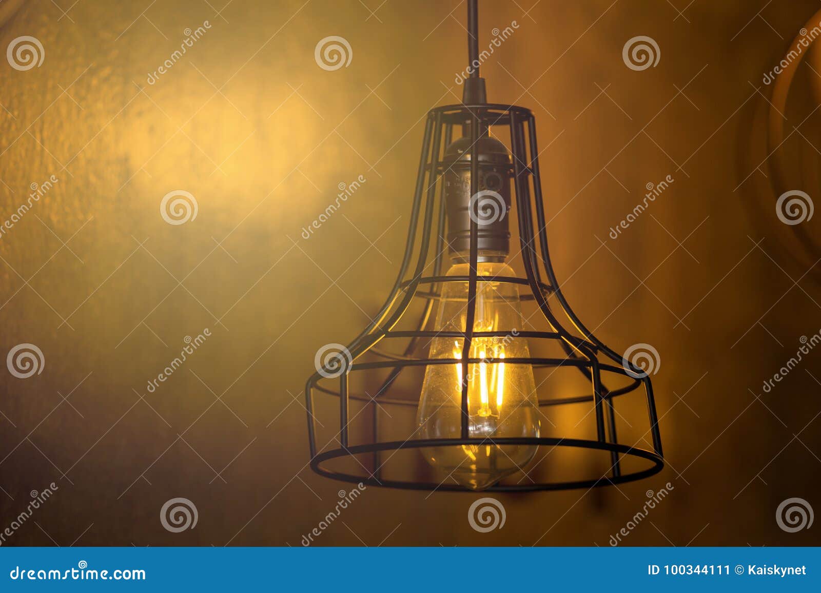 Decorative Antique Edison Style Light Bulbs Against Brick Wall B Stock ...