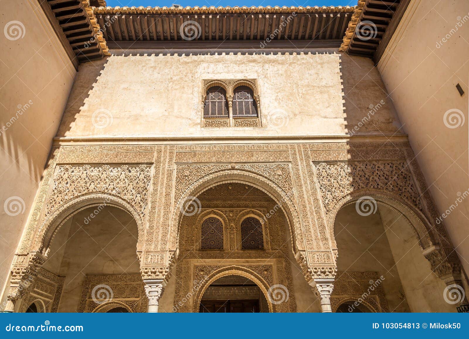 Decorative Arabesque in Mexuar Room Alhambra in Granada, Spain Stock ...