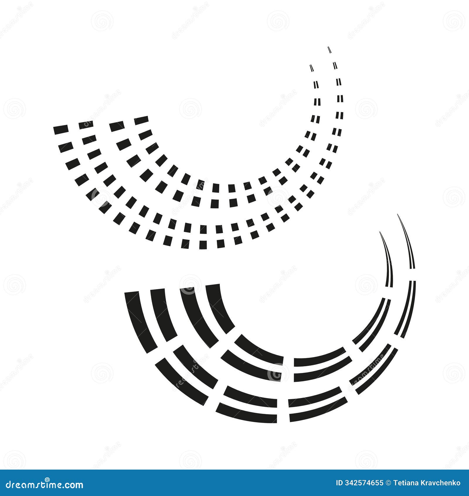 Decorative Arc Pattern. Geometric Semicircle Shapes. Vector Abstract ...