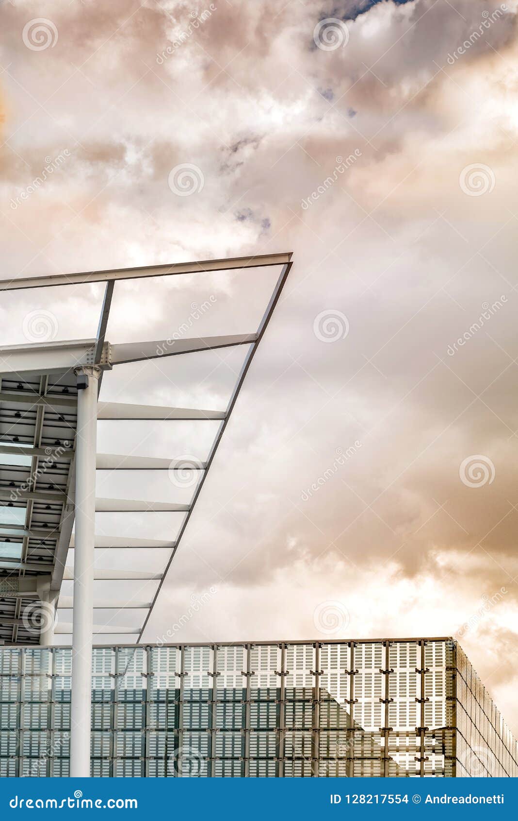 Architectural Overhang on Modern Building Stock Photo - Image of ...