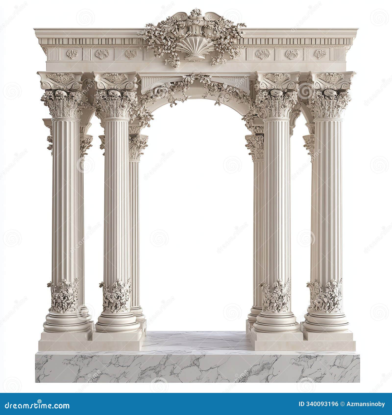 A Decorative Architectural Structure Featuring Ornate Columns and ...