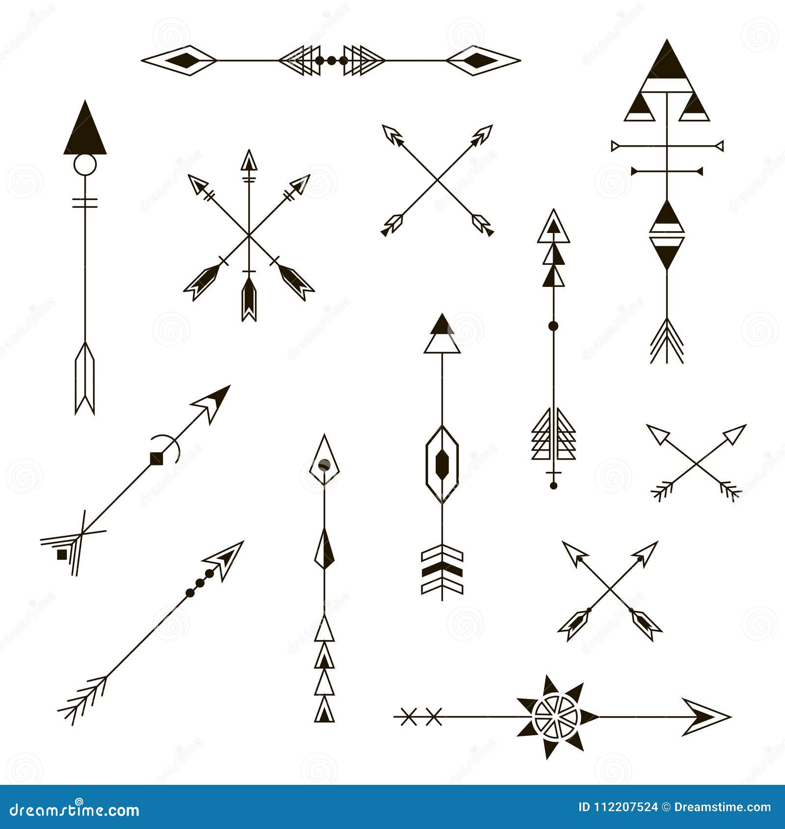 Decorative Arrows. Fashion Design Elements. Stock Vector - Illustration ...