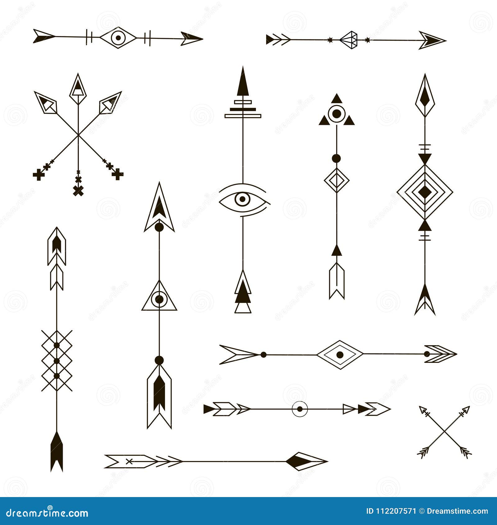 Decorative Arrows. Fashion Design Elements. Stock Vector - Illustration ...