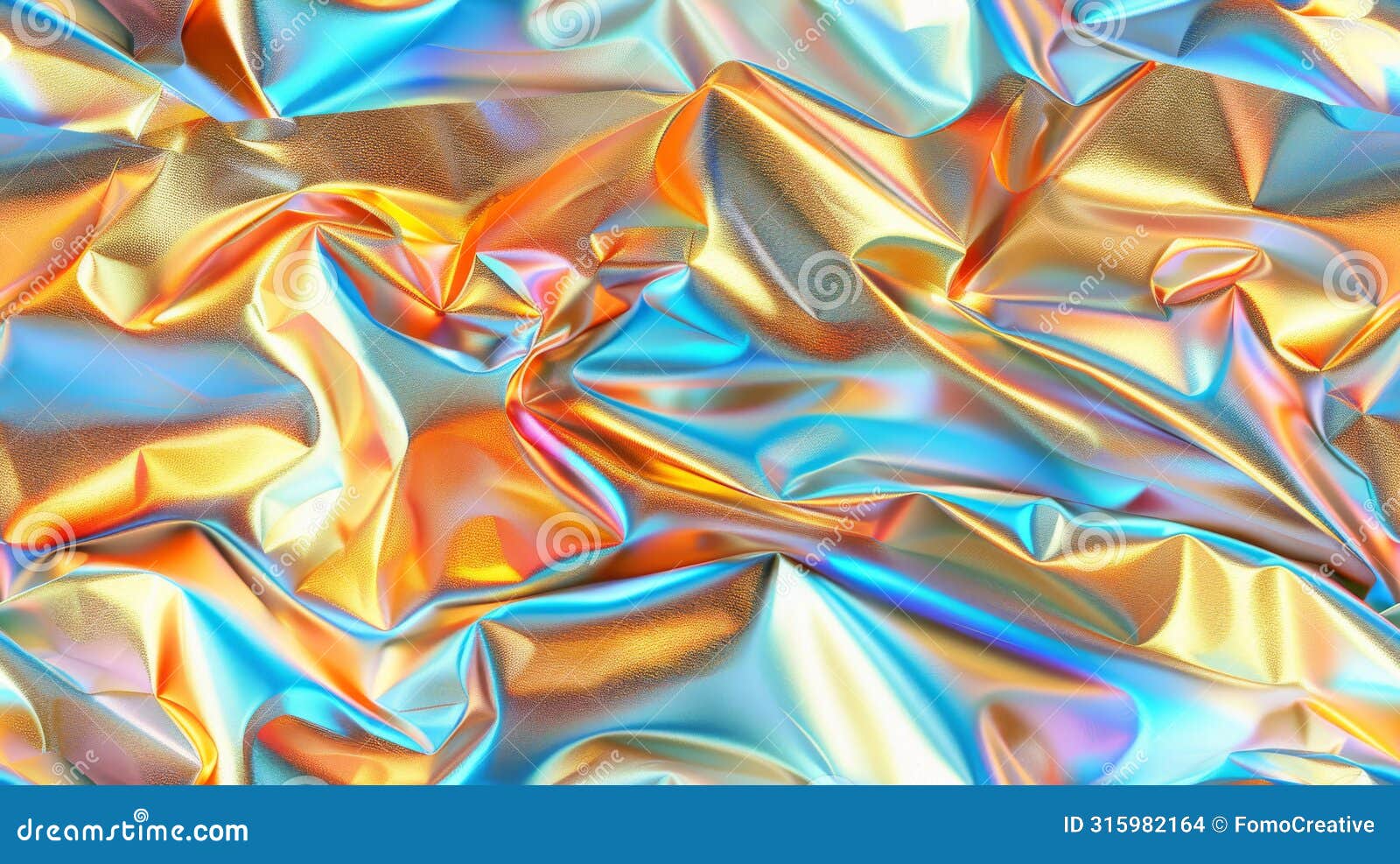Decorative Art. Close View of Crumpled Gold Foil Surface with ...