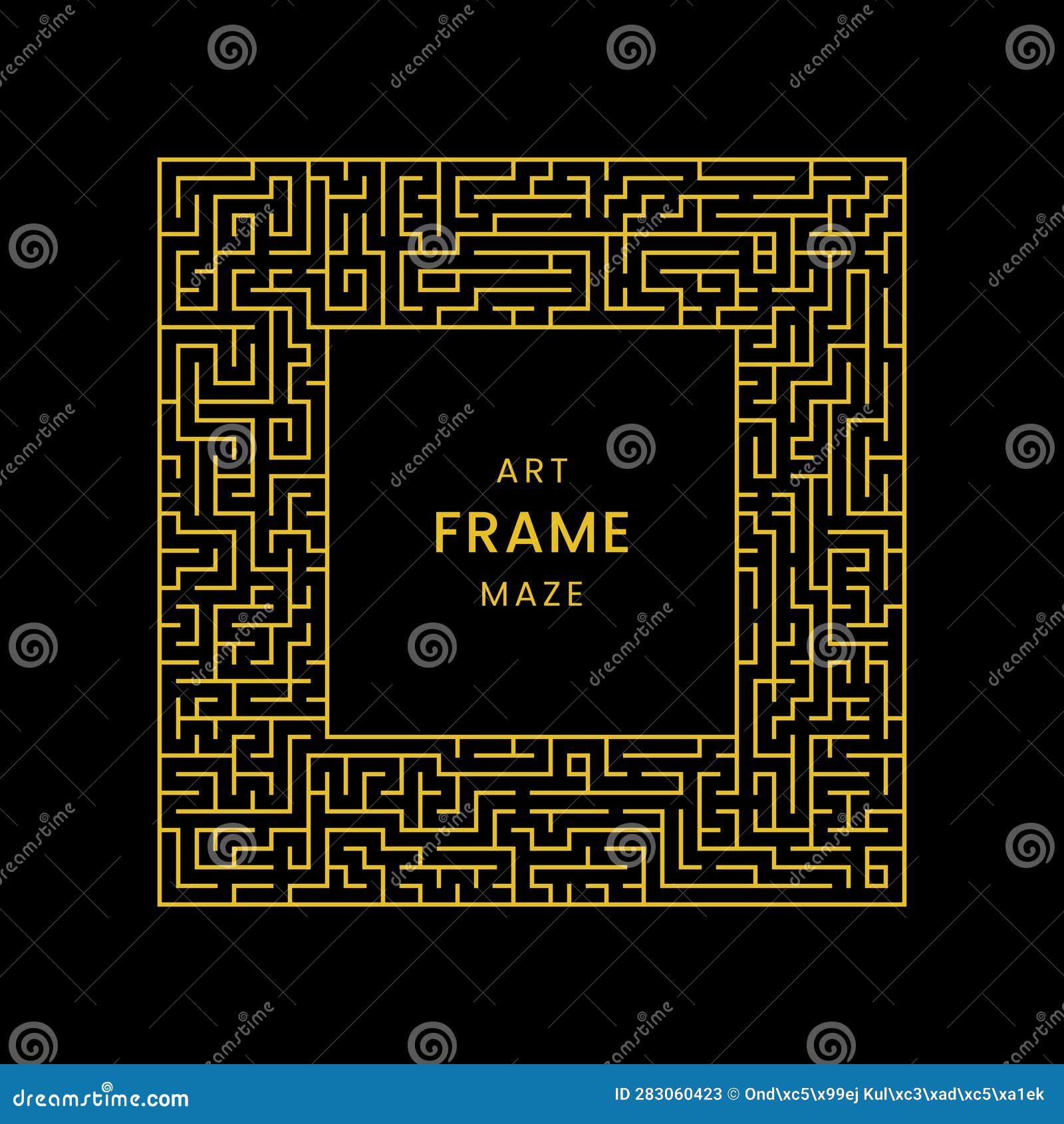 Decorative Artistic Square in the Shape of a Maze Stock Vector ...