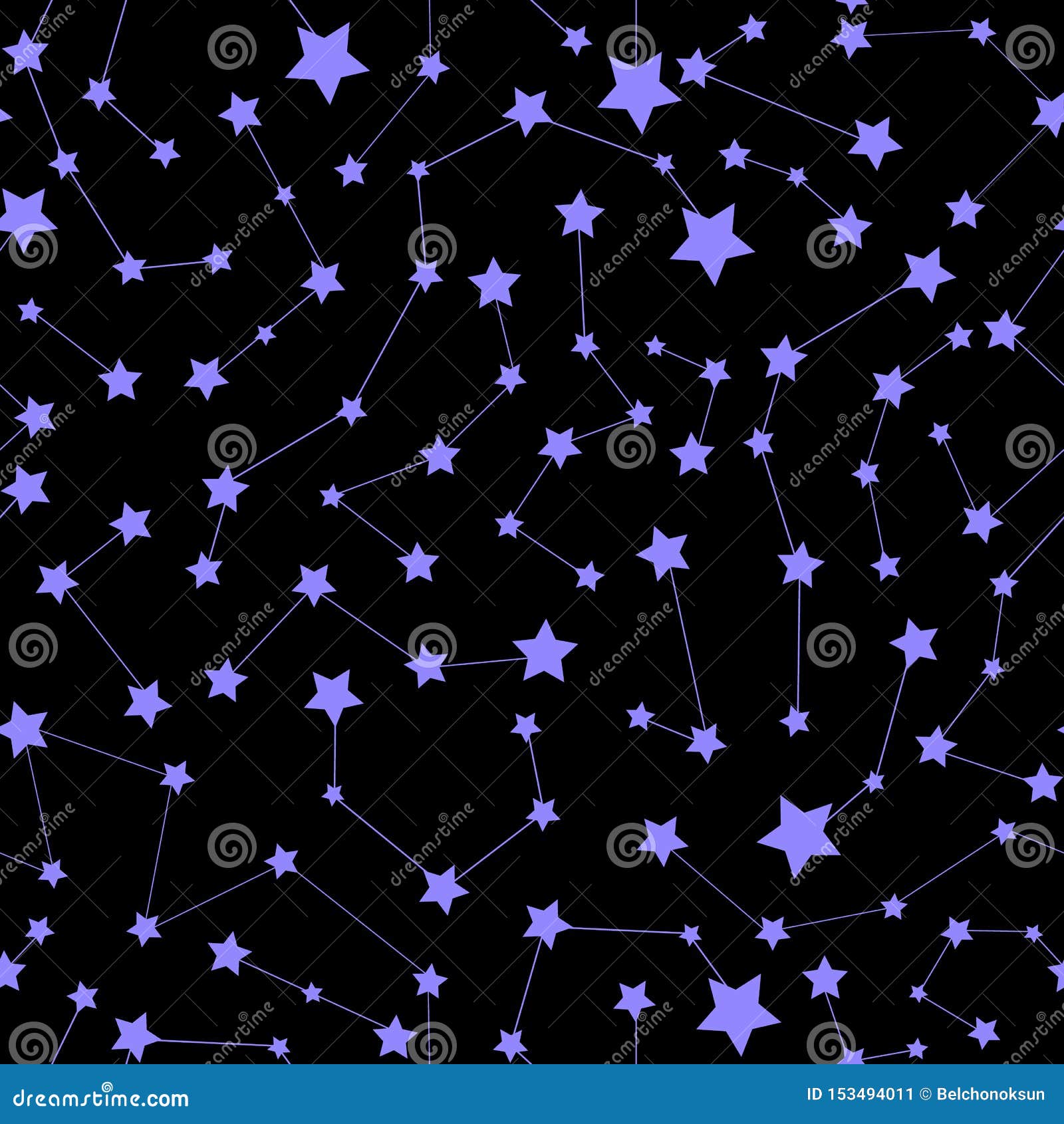 Decorative Astronomy Seamless Texture with Constellations Over Starry ...