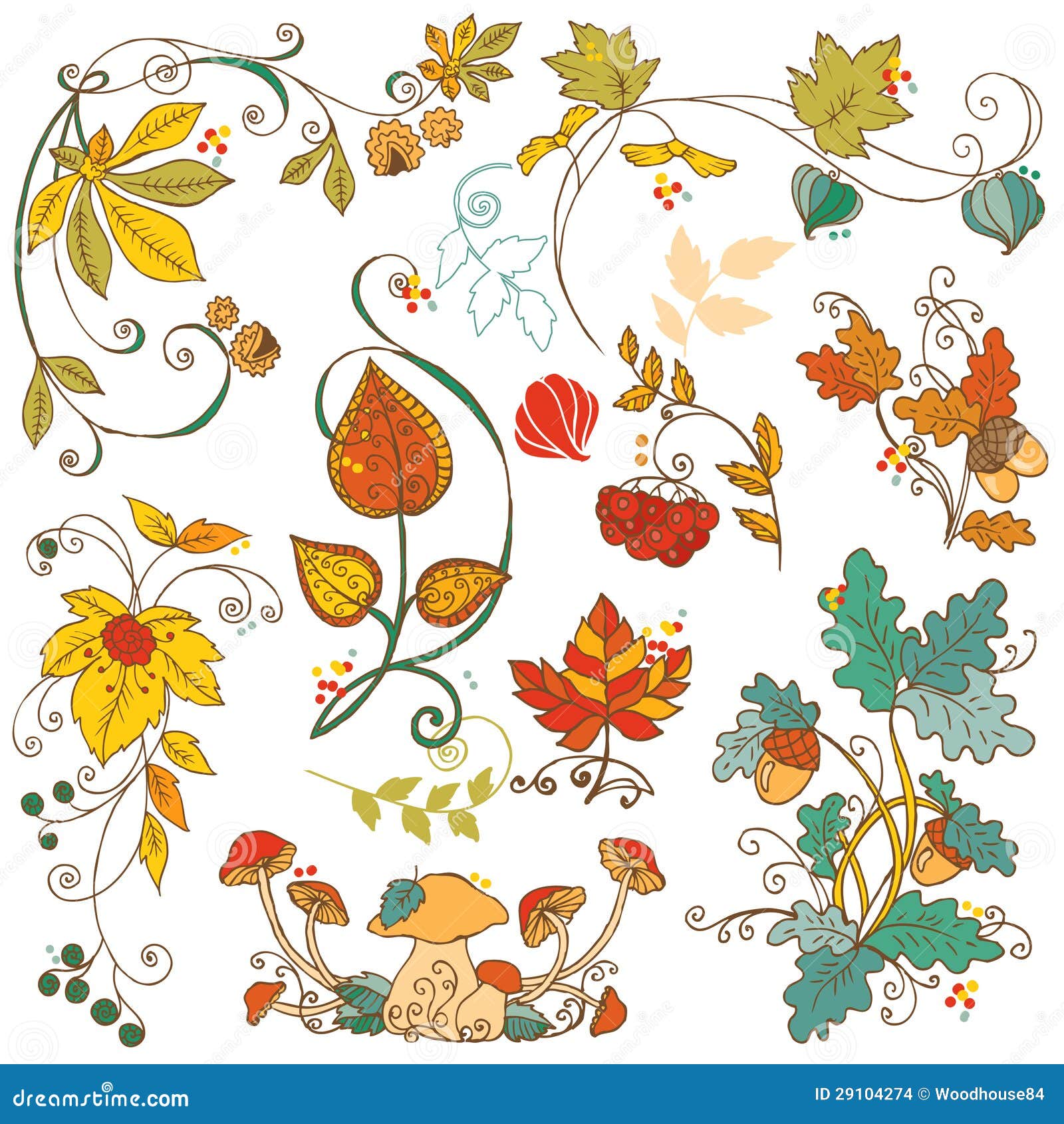 Decorative Autumn branches stock vector. Illustration of background ...