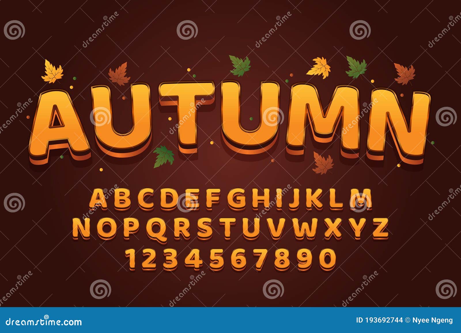 Decorative Autumn Font and Alphabet Vector Stock Vector - Illustration ...