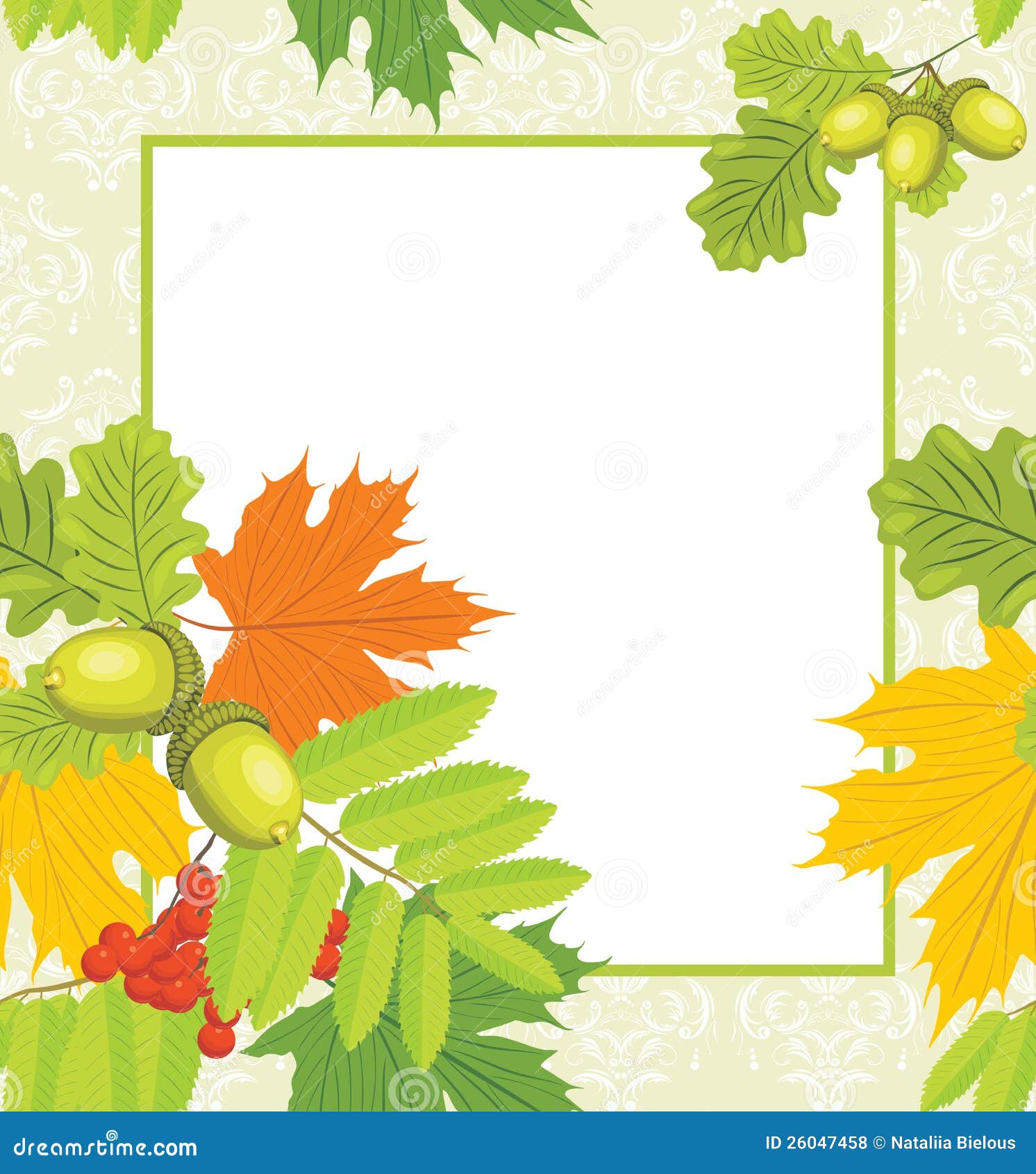 Decorative autumn frame stock vector. Illustration of ornate - 26047458