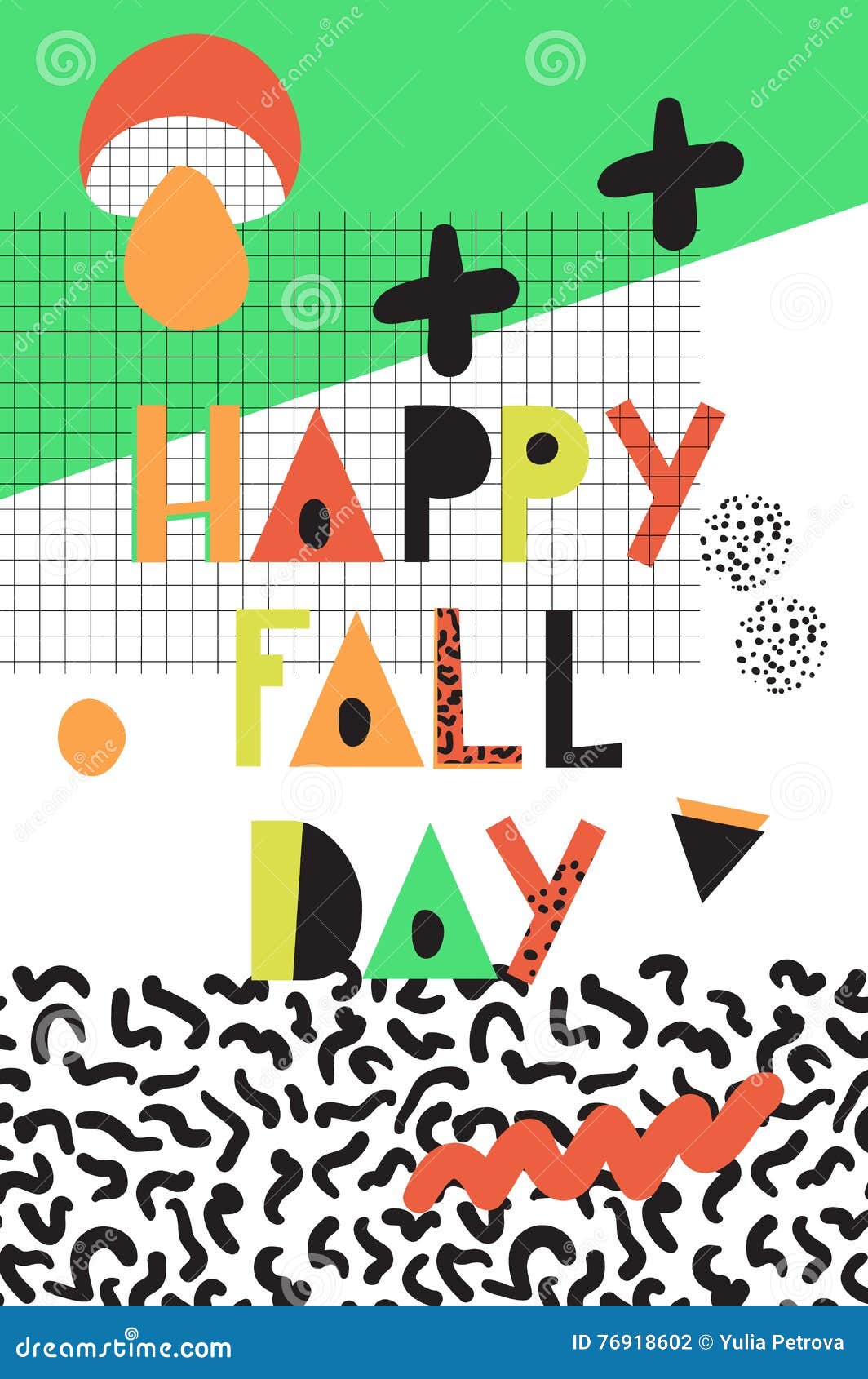 Decorative Autumn Postcard in the Style of 80 S. Stock Vector ...