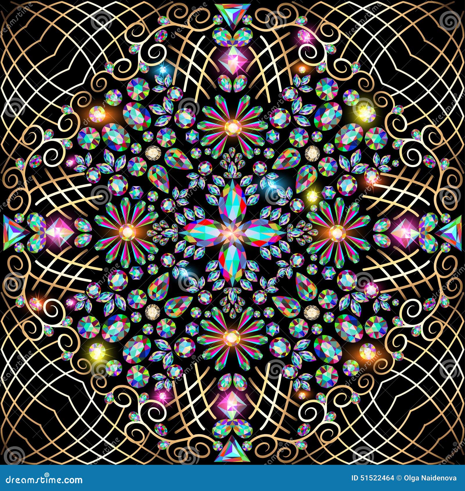 Decorative Background with a Circular Mesh Gold Ornaments and Precious ... Decorative Background with a Circular Mesh Gold Ornaments and Precious ...