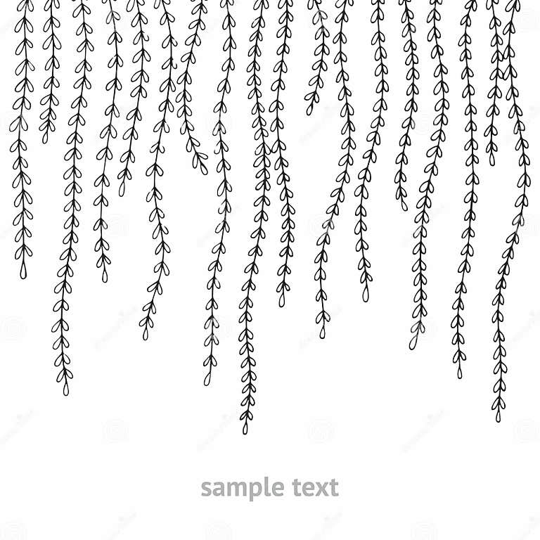 Decorative Background with Drooping Branches for Text Stock Vector ...