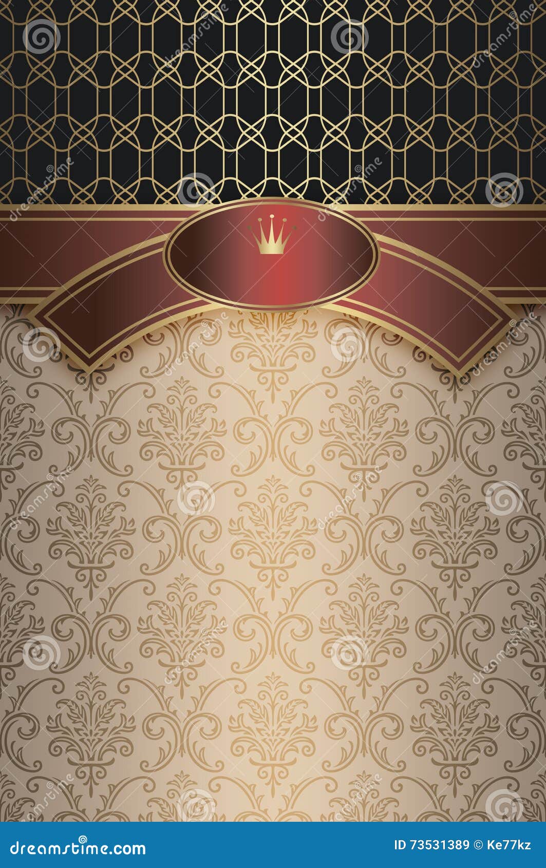 Decorative Background with Elegant Border and Patterns. Stock ...