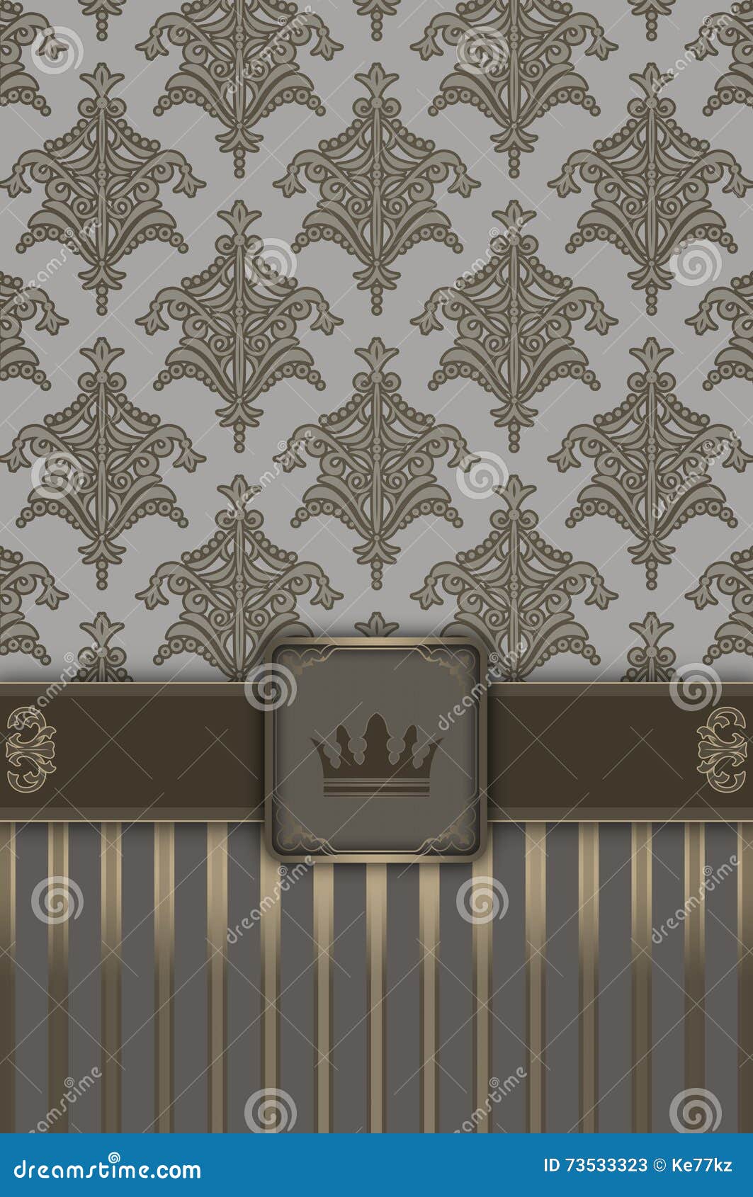 Decorative Background with Elegant Border and Patterns. Stock ...