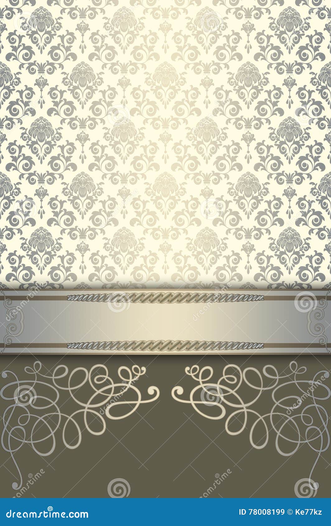 Decorative Background with Elegant Border and Patterns. Stock ...