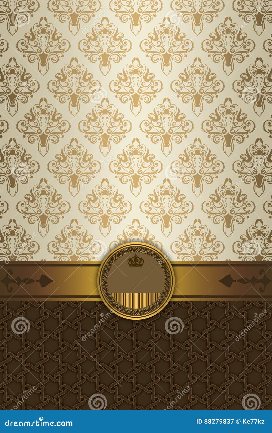 Decorative Background with Elegant Border and Patterns. Stock ...