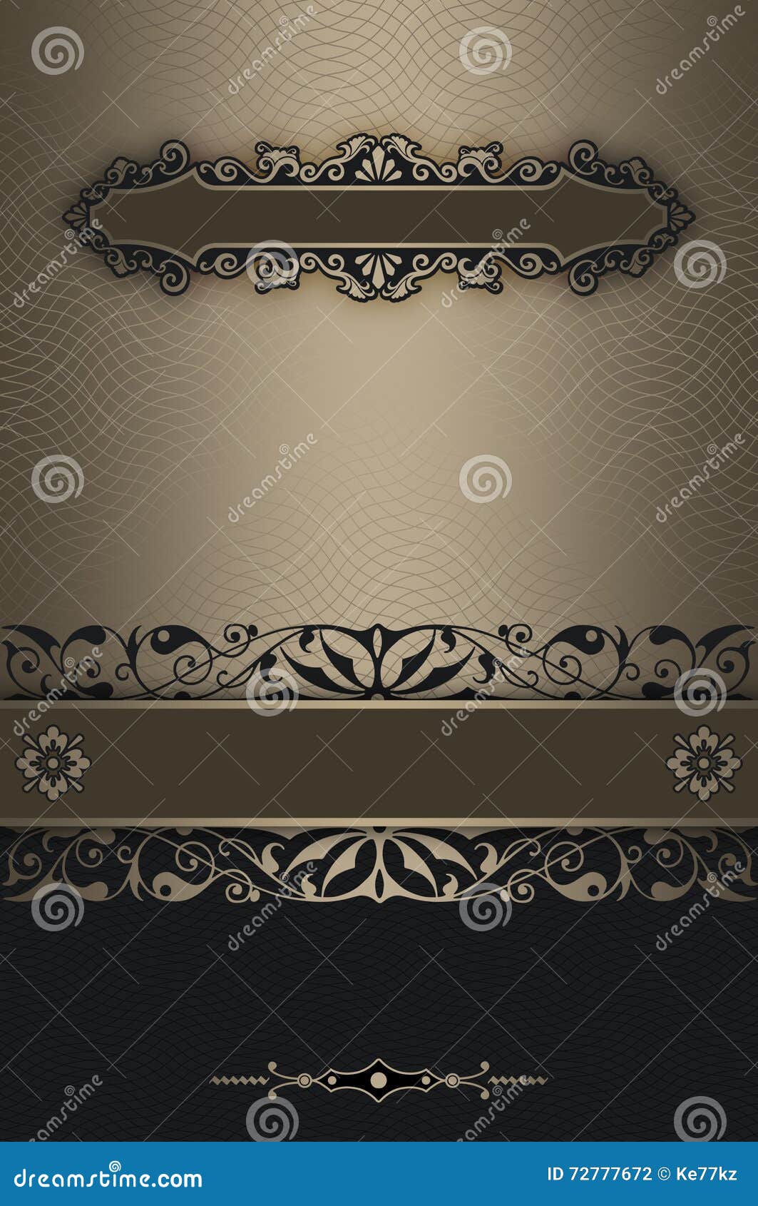Decorative Background with Elegant Vintage Border. Stock Illustration ...