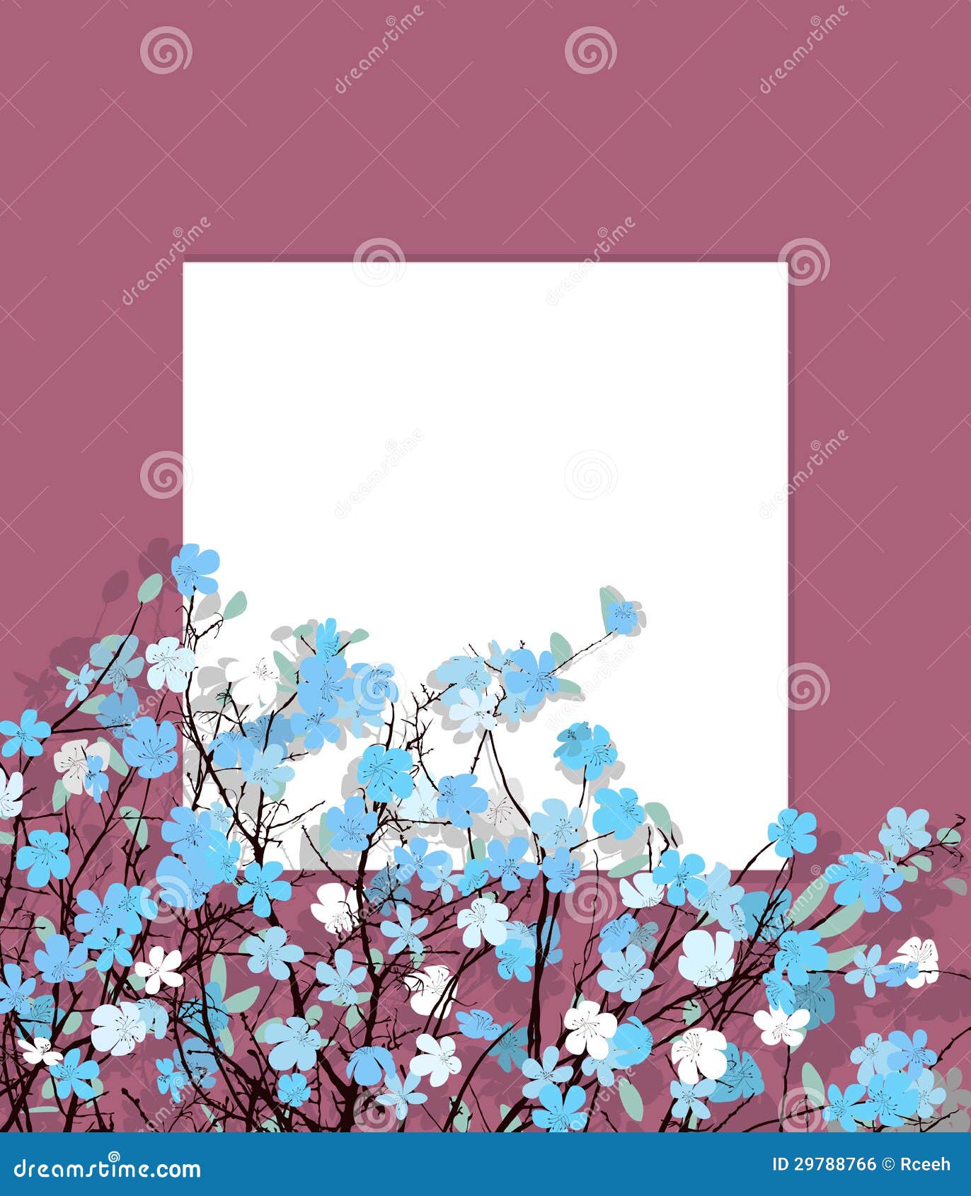 Blue flowers card stock vector. Illustration of season - 29788766