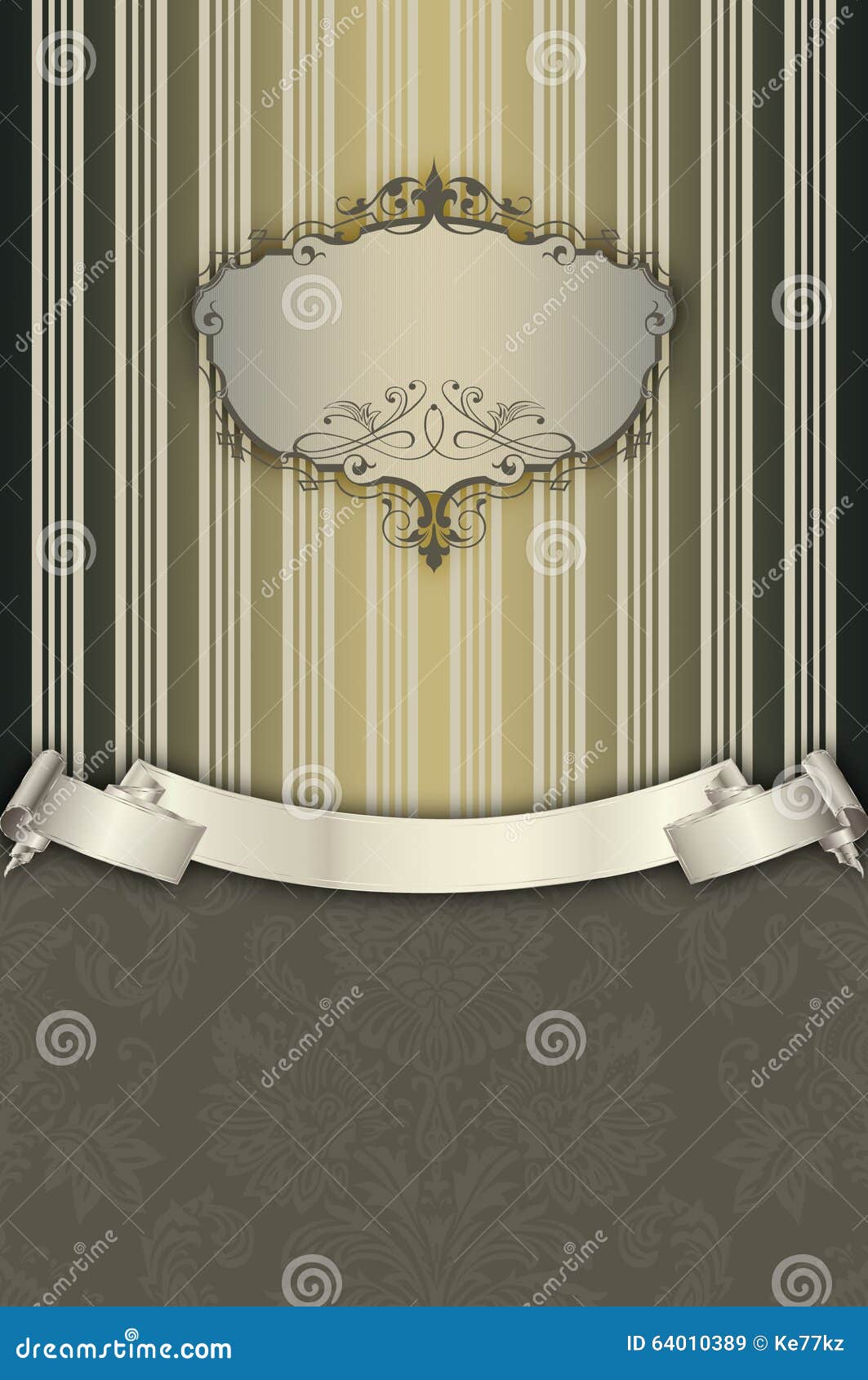 Decorative Background with Frame and Ribbon. Stock Illustration ...