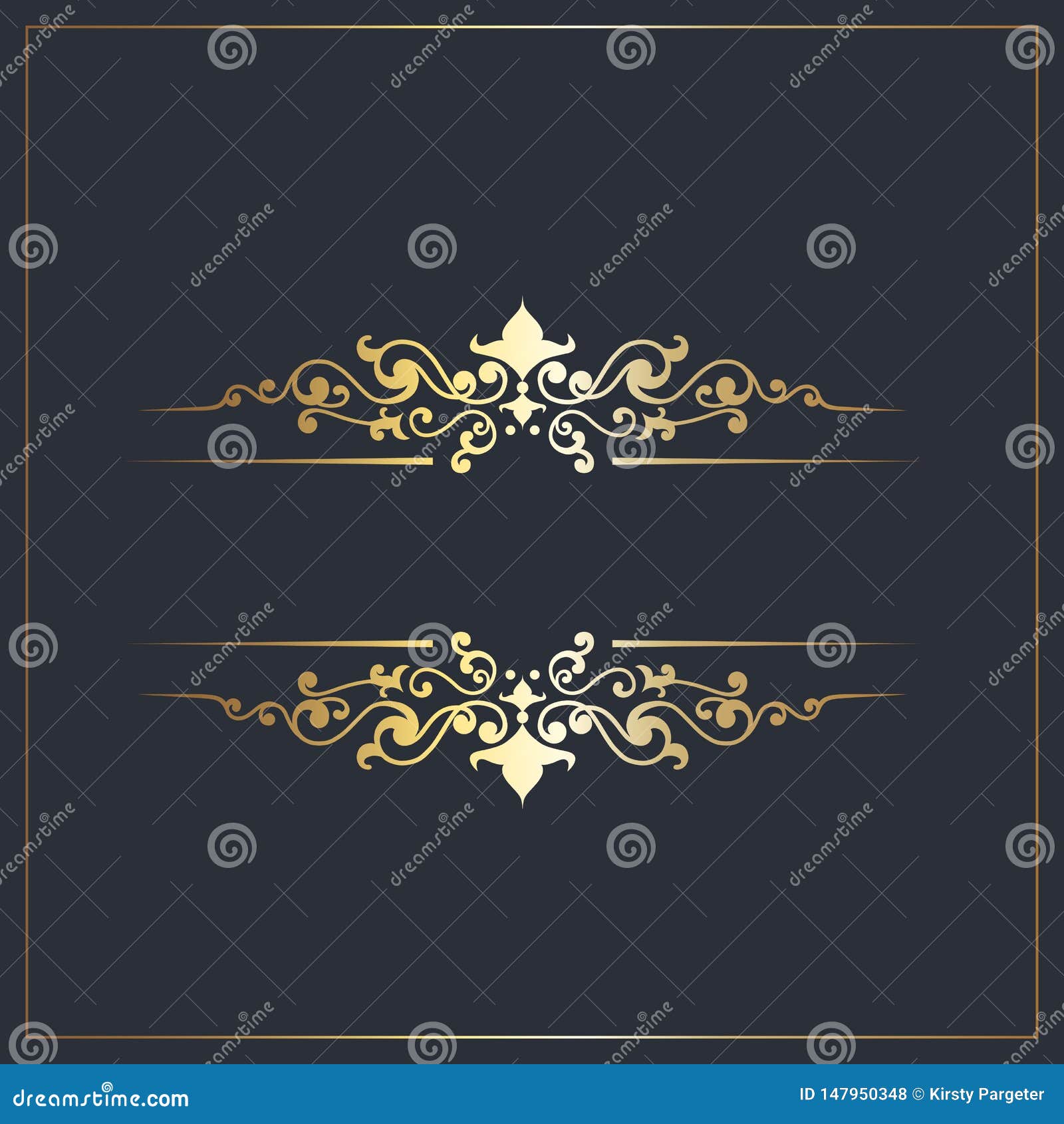 Decorative Background with Gold Ornamental Details Stock Vector ...