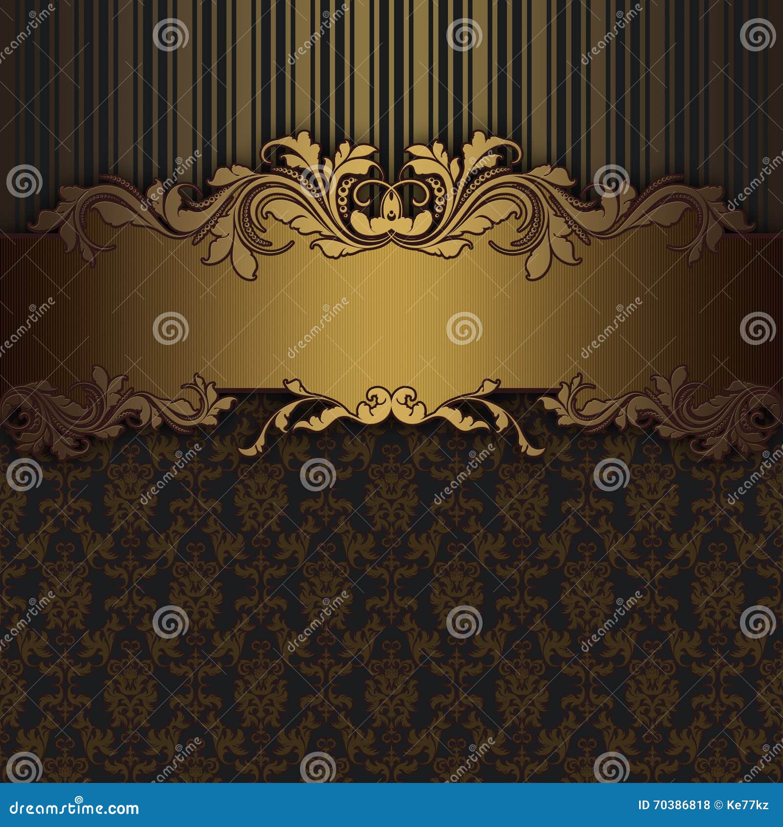 Decorative Background with Gold Vintage Patterns. Stock Illustration ...