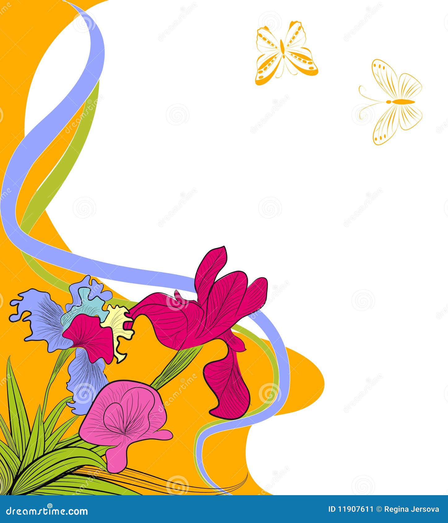 Decorative Background with Iris Stock Vector - Illustration of ...