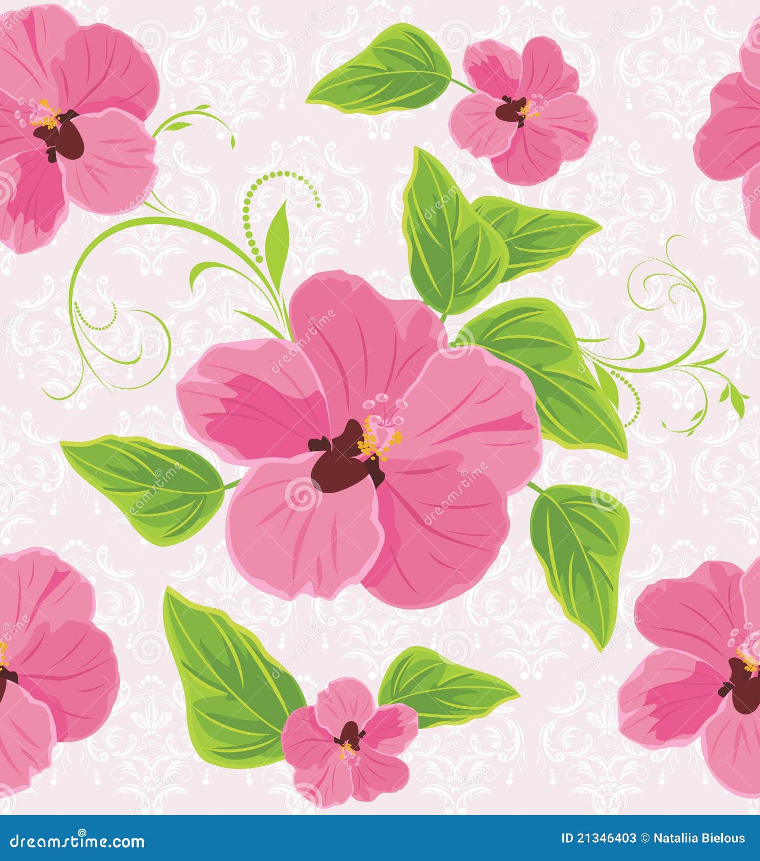 Decorative Background with Pink Flowers Stock Vector - Illustration of ...