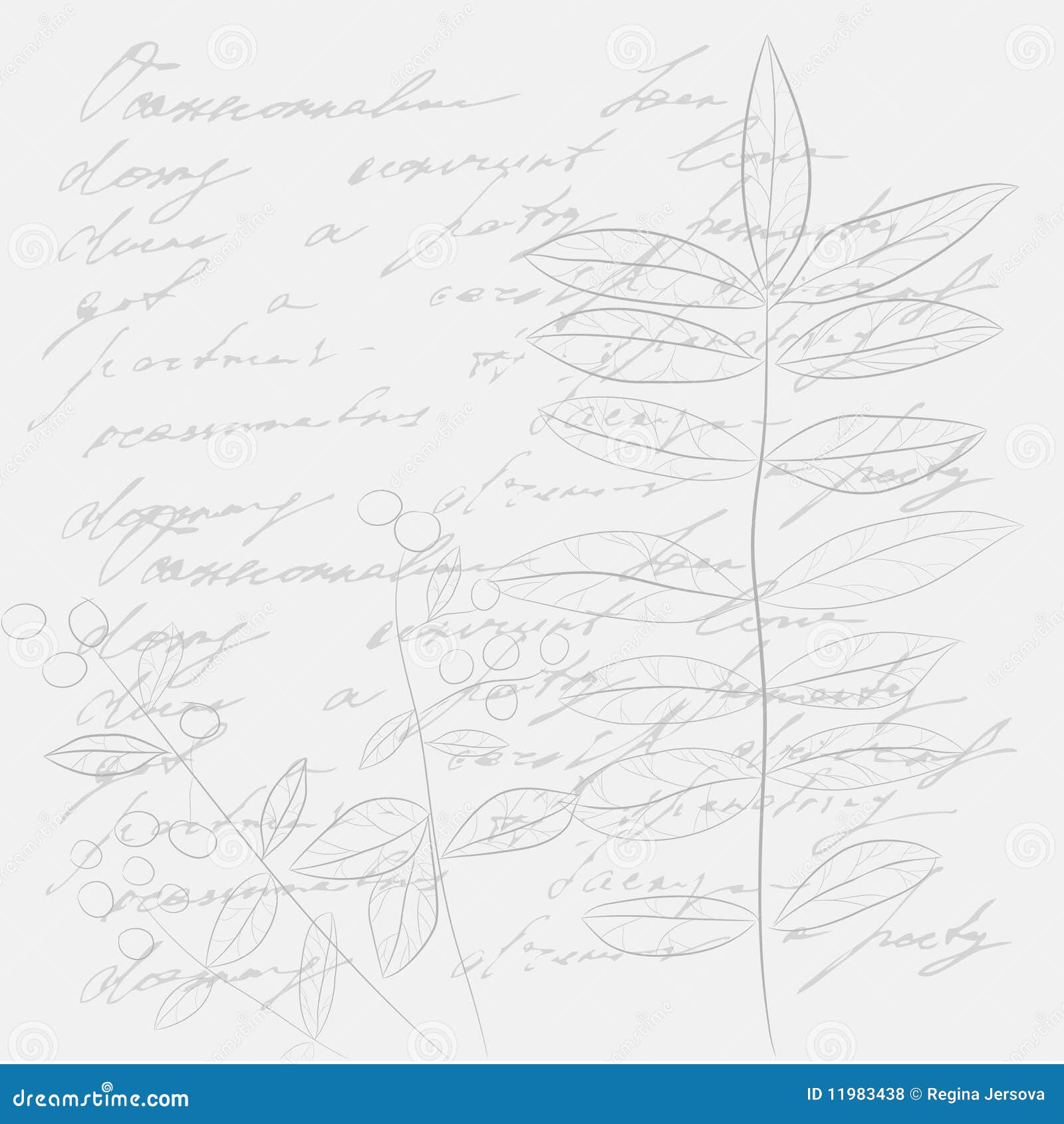 Decorative Background with Text and Plants Stock Vector - Illustration ...