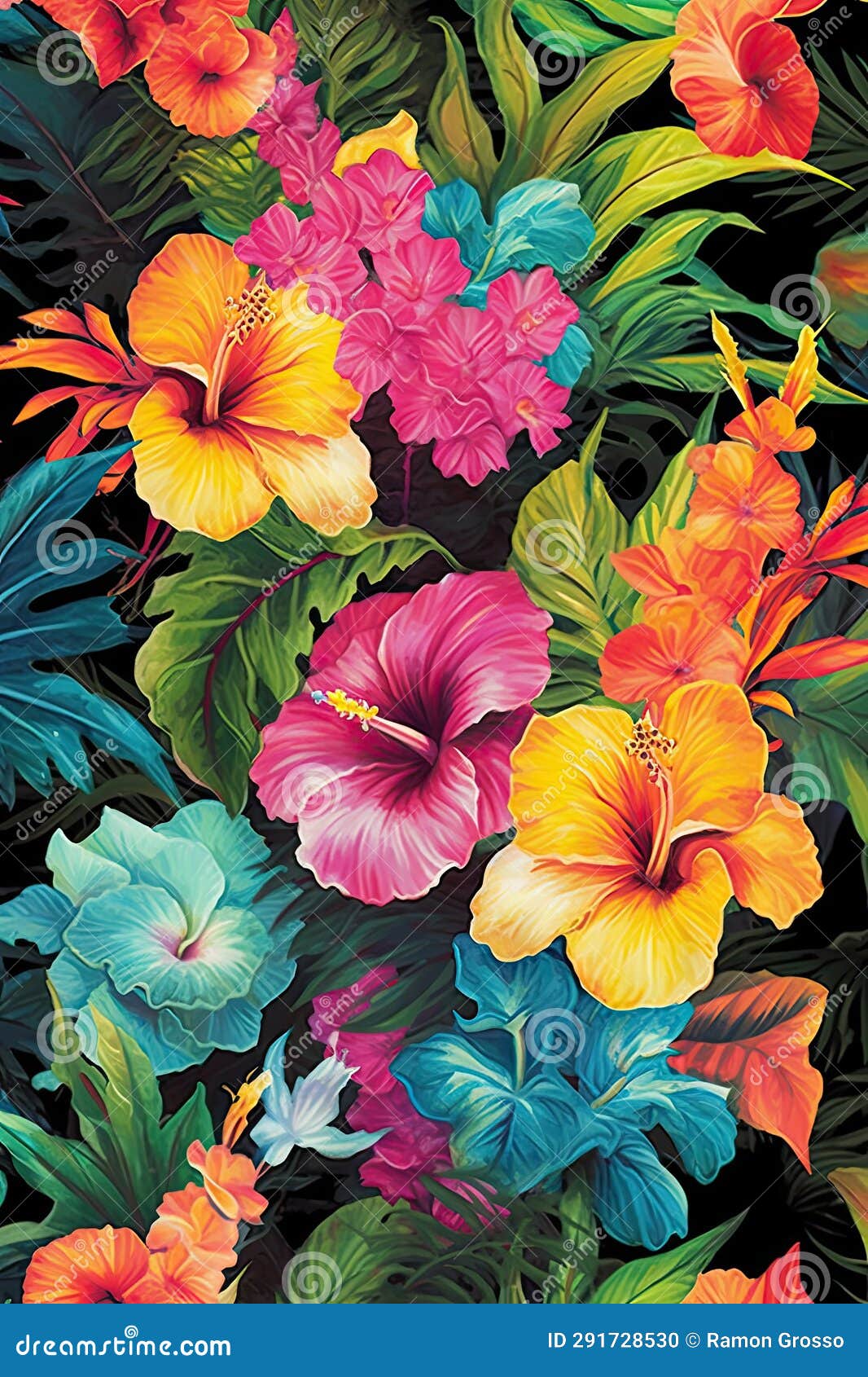 Decorative Backgrounds with Colorful Flower Patterns Stock Illustration ...