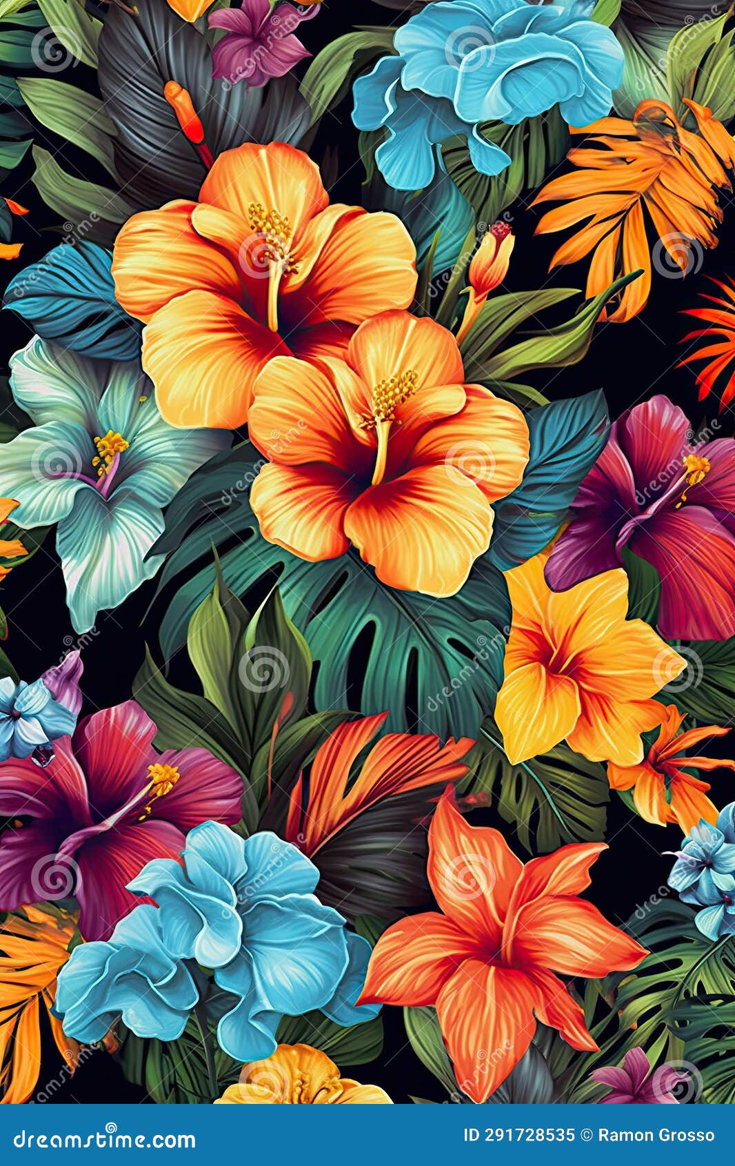 Decorative Backgrounds with Colorful Flower Patterns Stock Illustration ...
