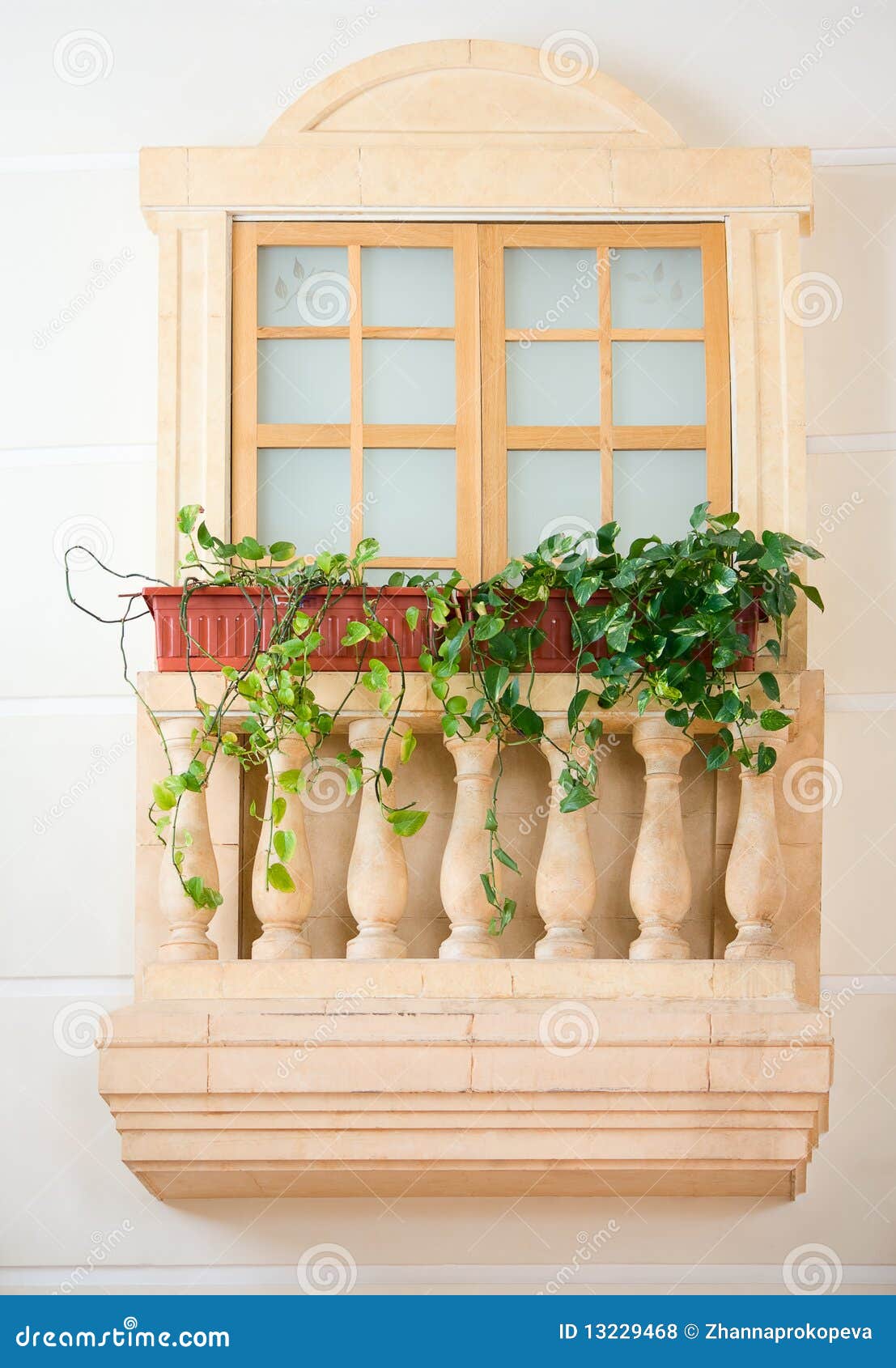 Decorative balcony stock photo. Image of columns, plants - 13229468
