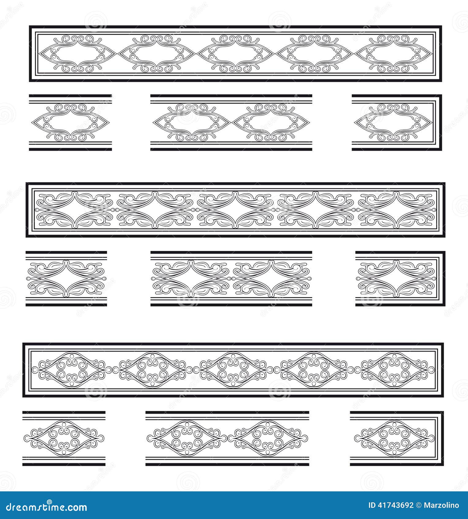 Decorative bands stock vector. Illustration of band, ornate - 41743692