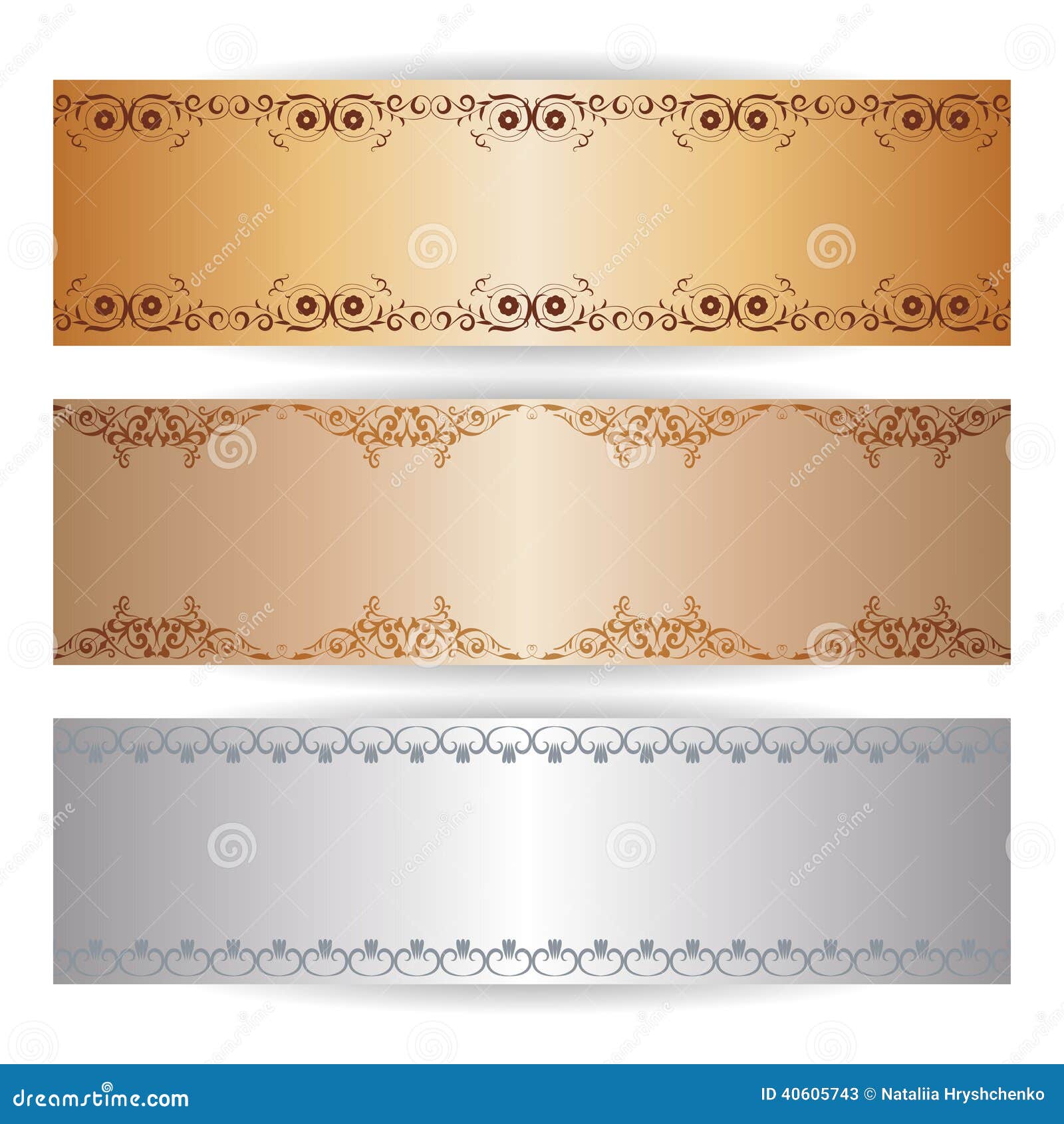 Decorative Banner with Graphic Ornaments Stock Vector - Illustration of ...