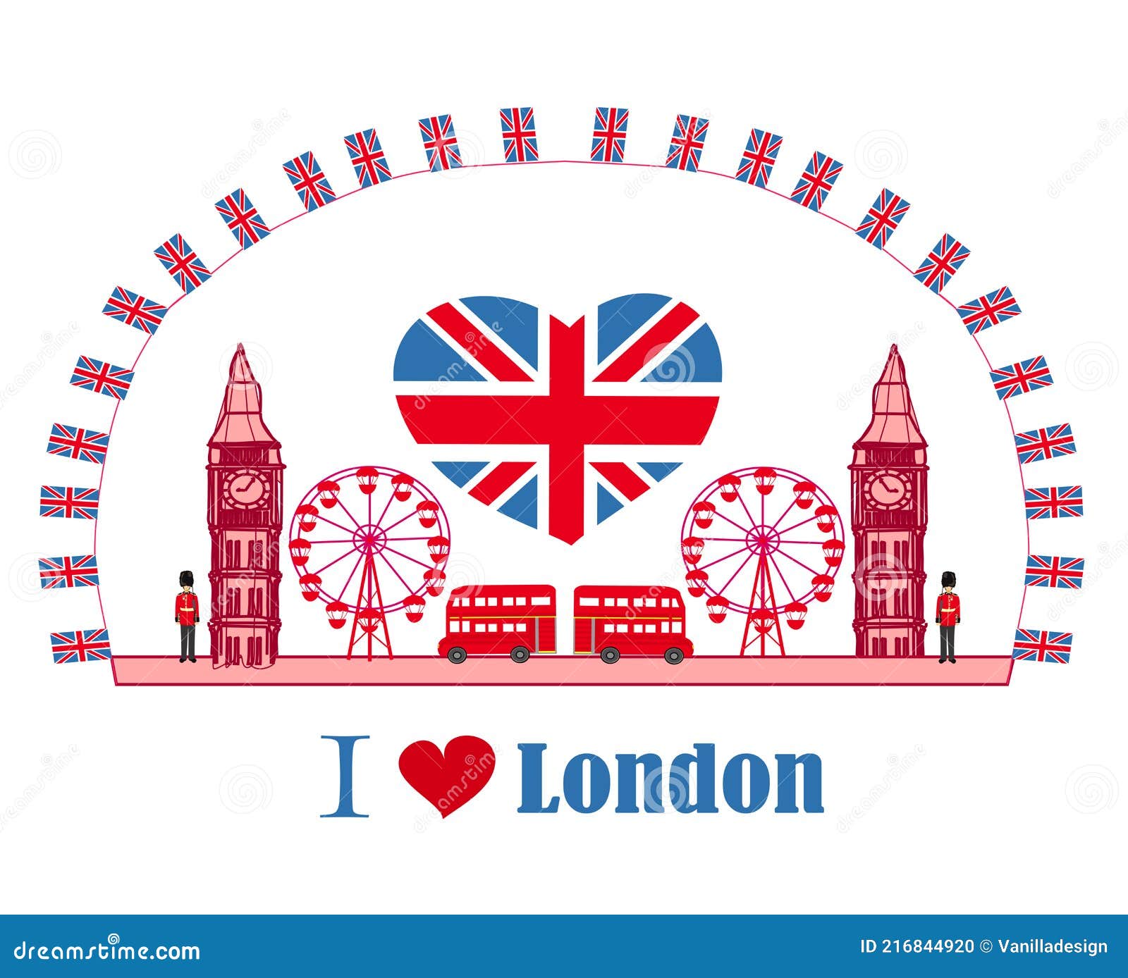Decorative Banner with Icons of London Stock Vector - Illustration of ...