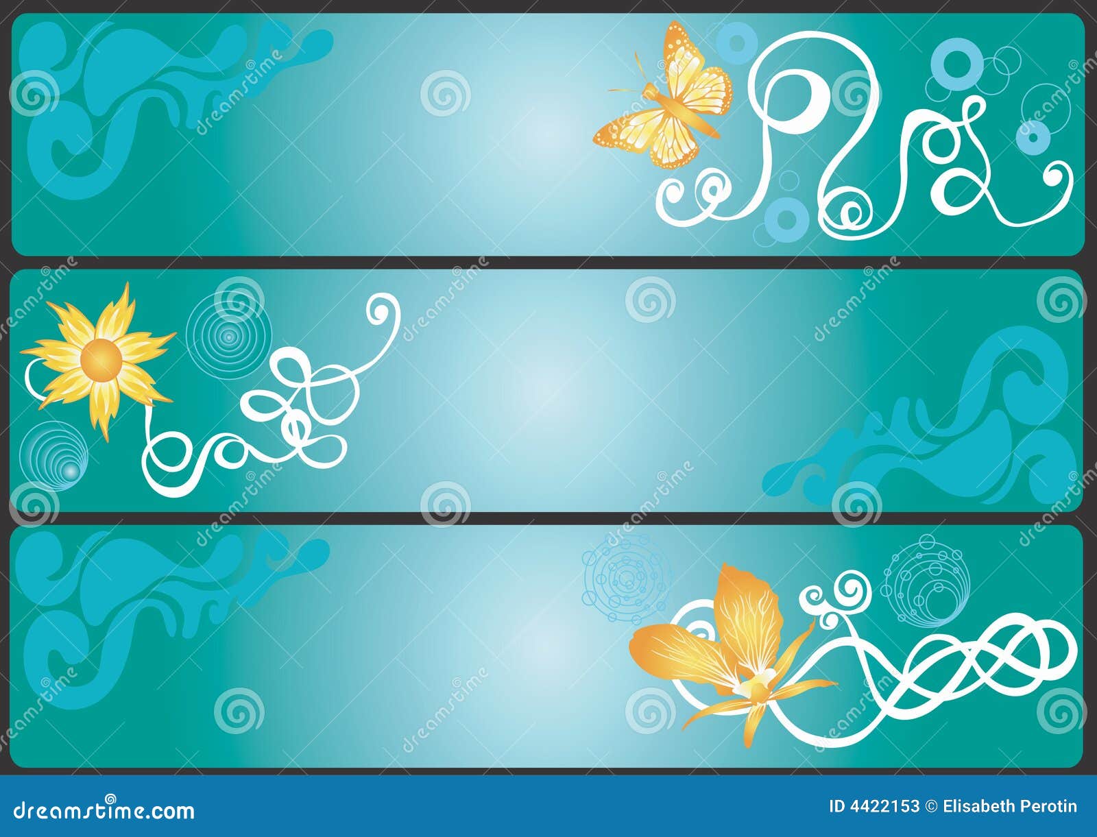 Decorative banners stock vector. Illustration of butterfly - 4422153