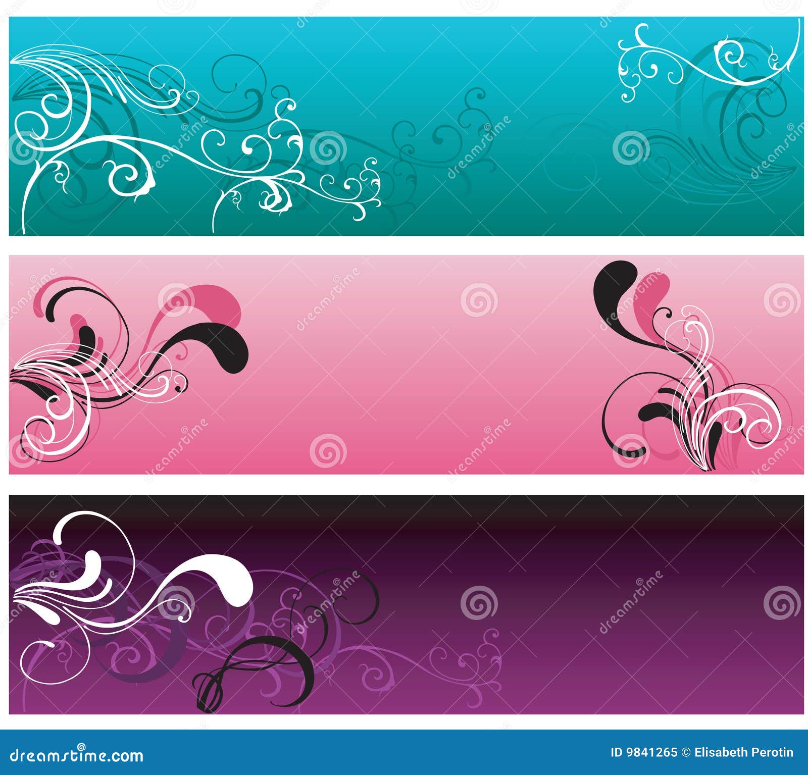 Decorative banners stock vector. Illustration of curls - 9841265