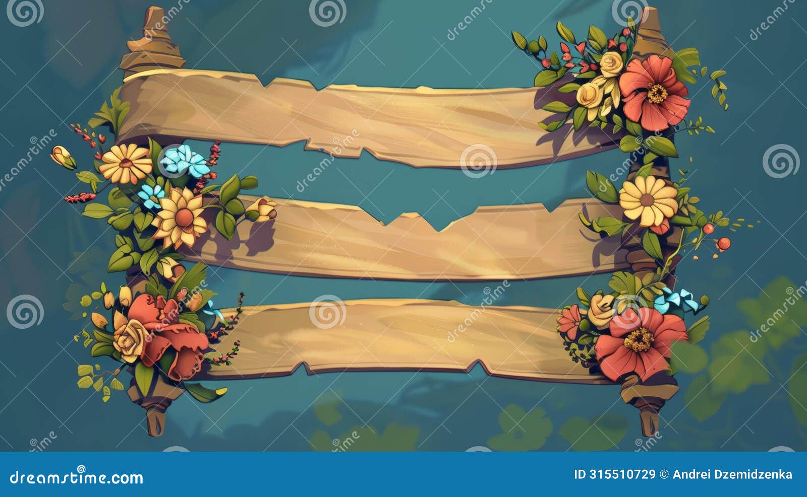 Decorative Banners in Retro Style with Floral Designs. Stock Image ...