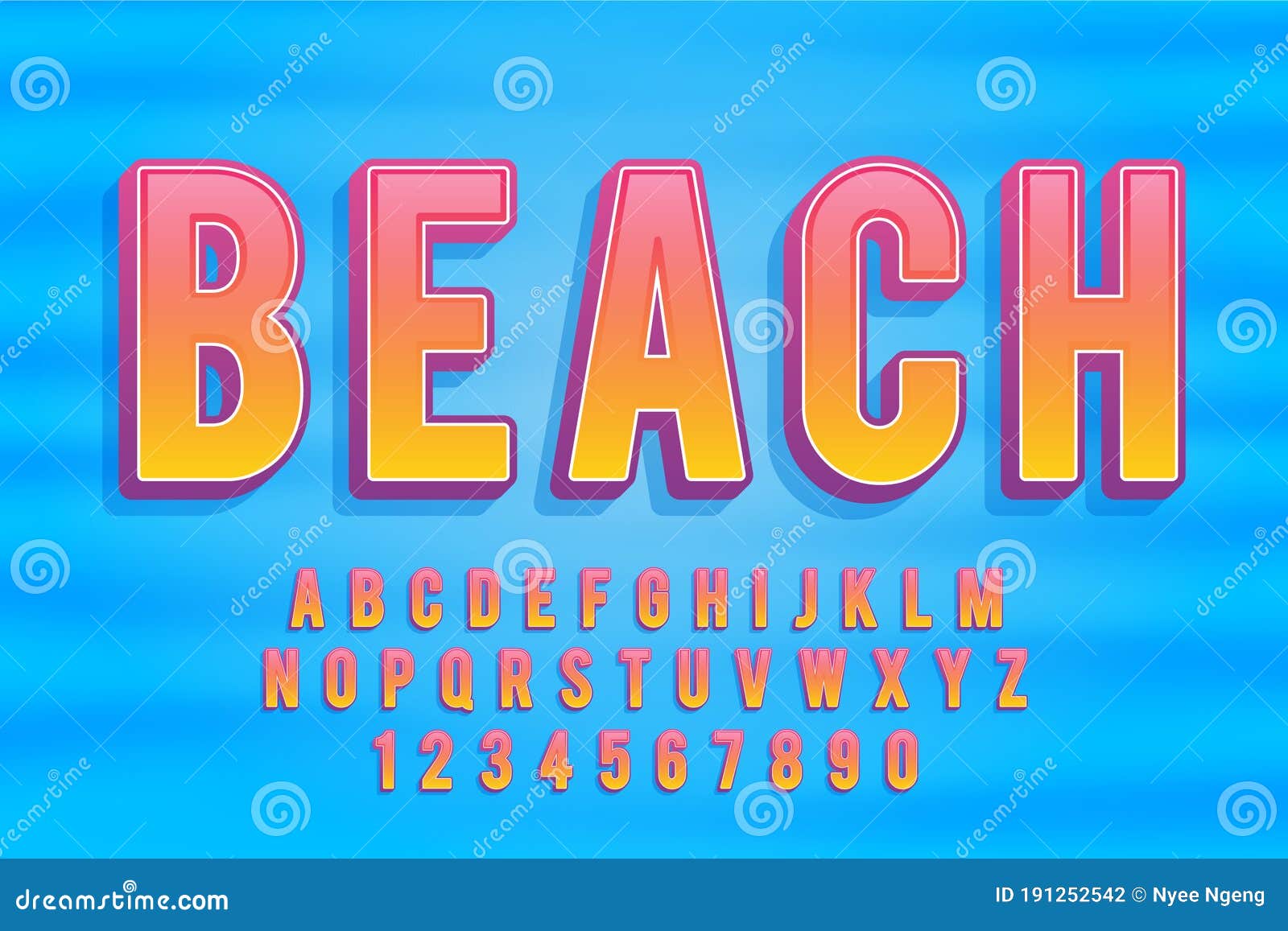 Decorative Beach Font and Alphabet Vector Stock Vector - Illustration ...