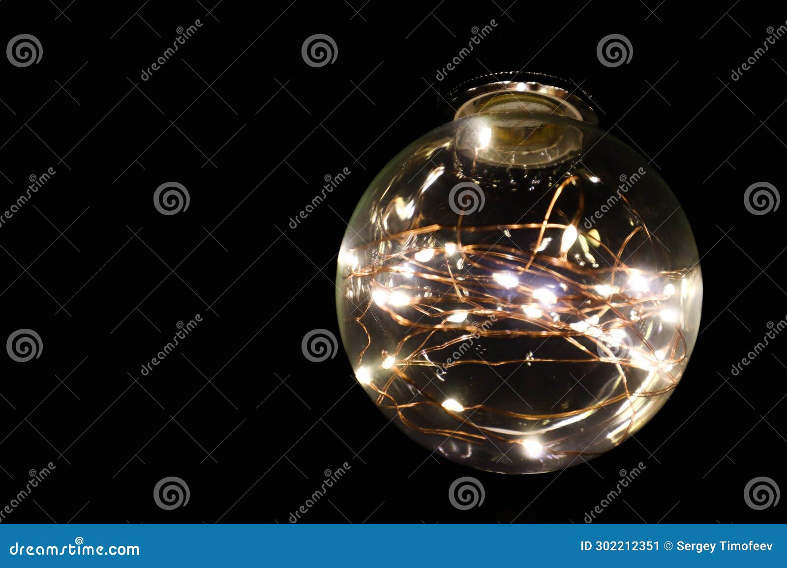 Decorative Beautiful Light Bulb in the Dark Night Close Up Background ...