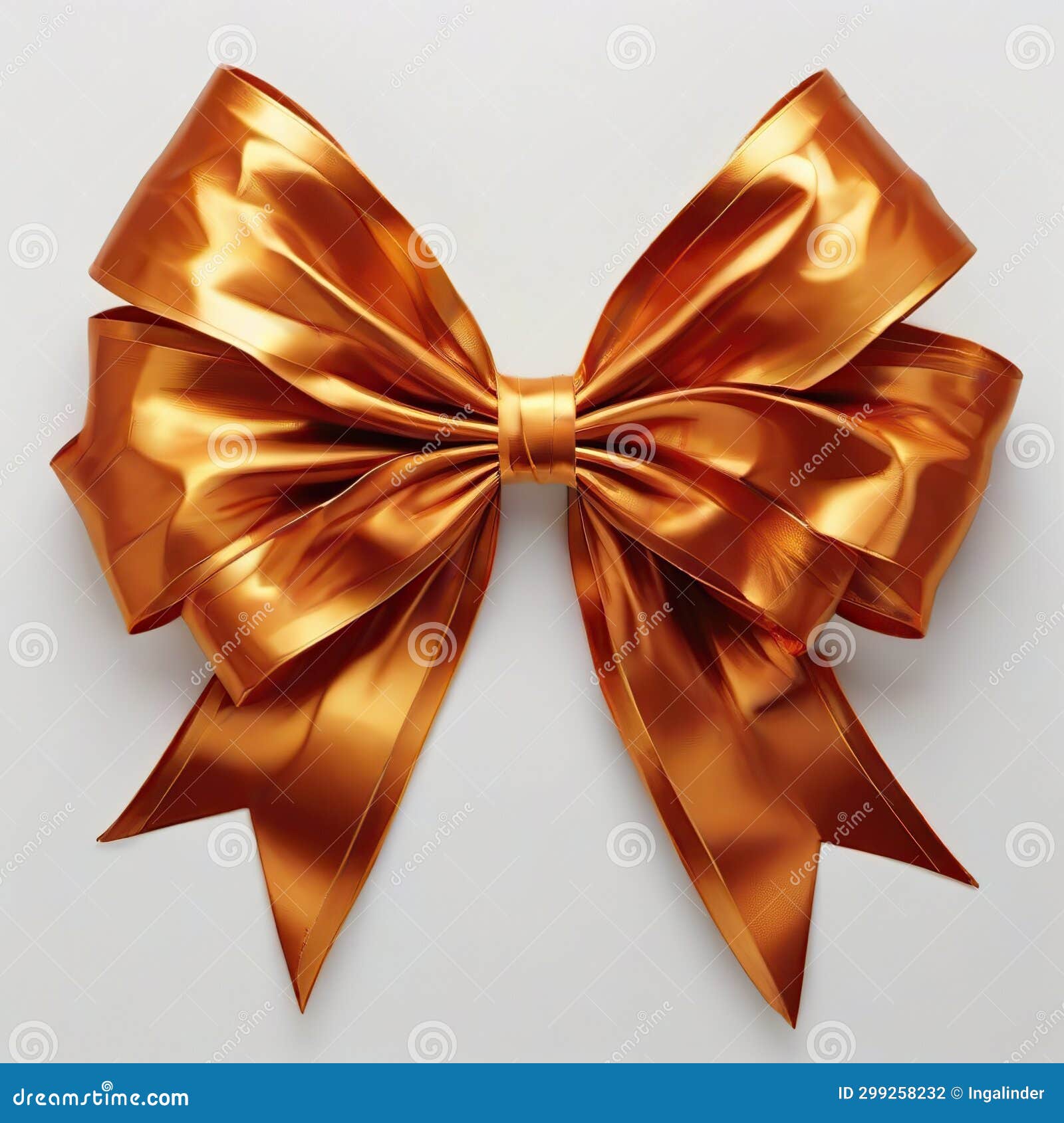 Decorative Big Golden Red Bow Stock Illustration - Illustration of ...