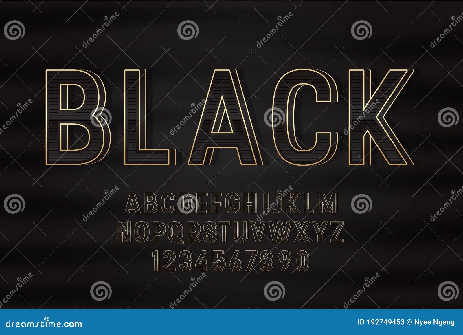 Decorative Black Font and Alphabet Vector Stock Vector - Illustration ...