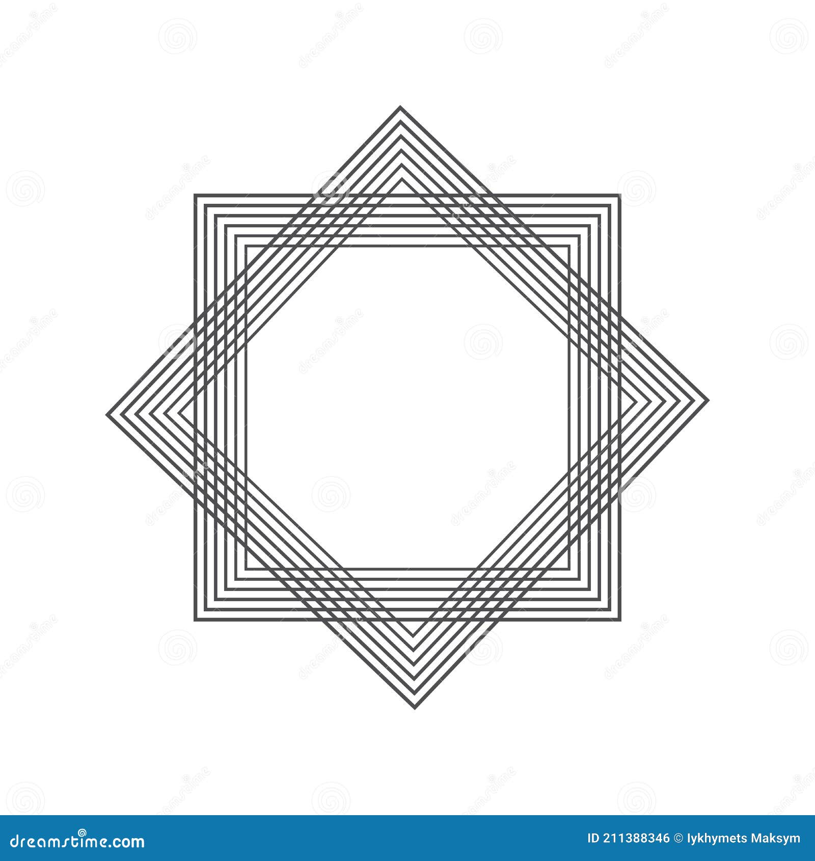 Decorative Black Geometric Frame on a White Background. Template for ...