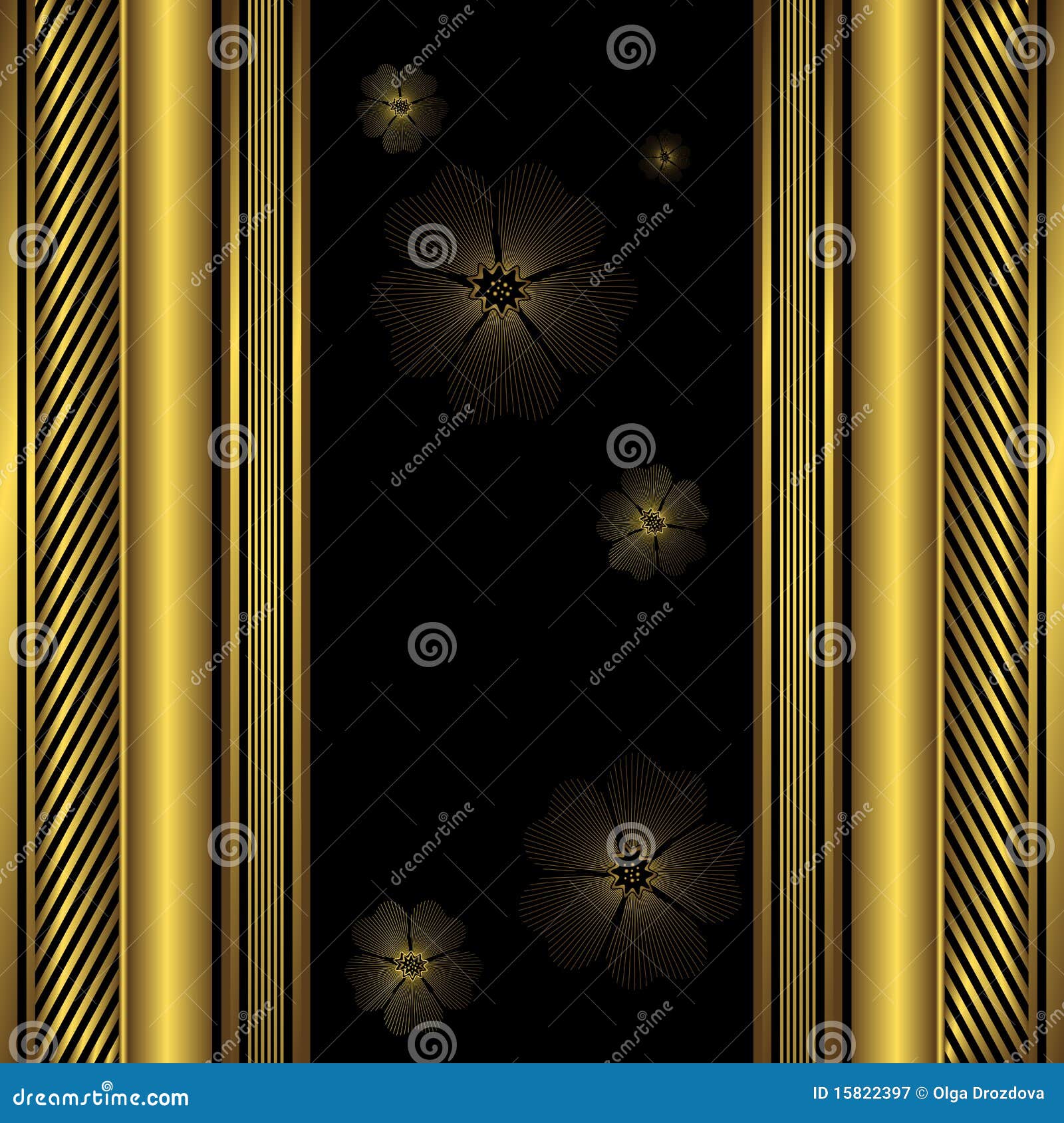 Decorative Black and Golden Frame Stock Vector - Illustration of ...
